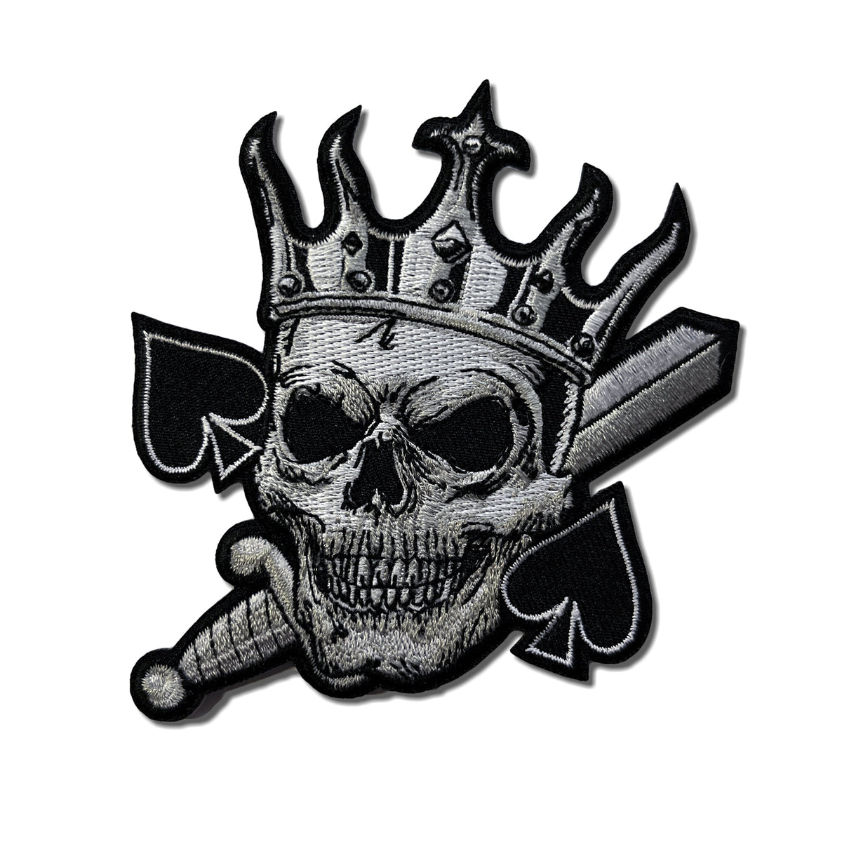 Embroidered Spades Skull King Sword Iron on Sew on Patch – PATCHERS