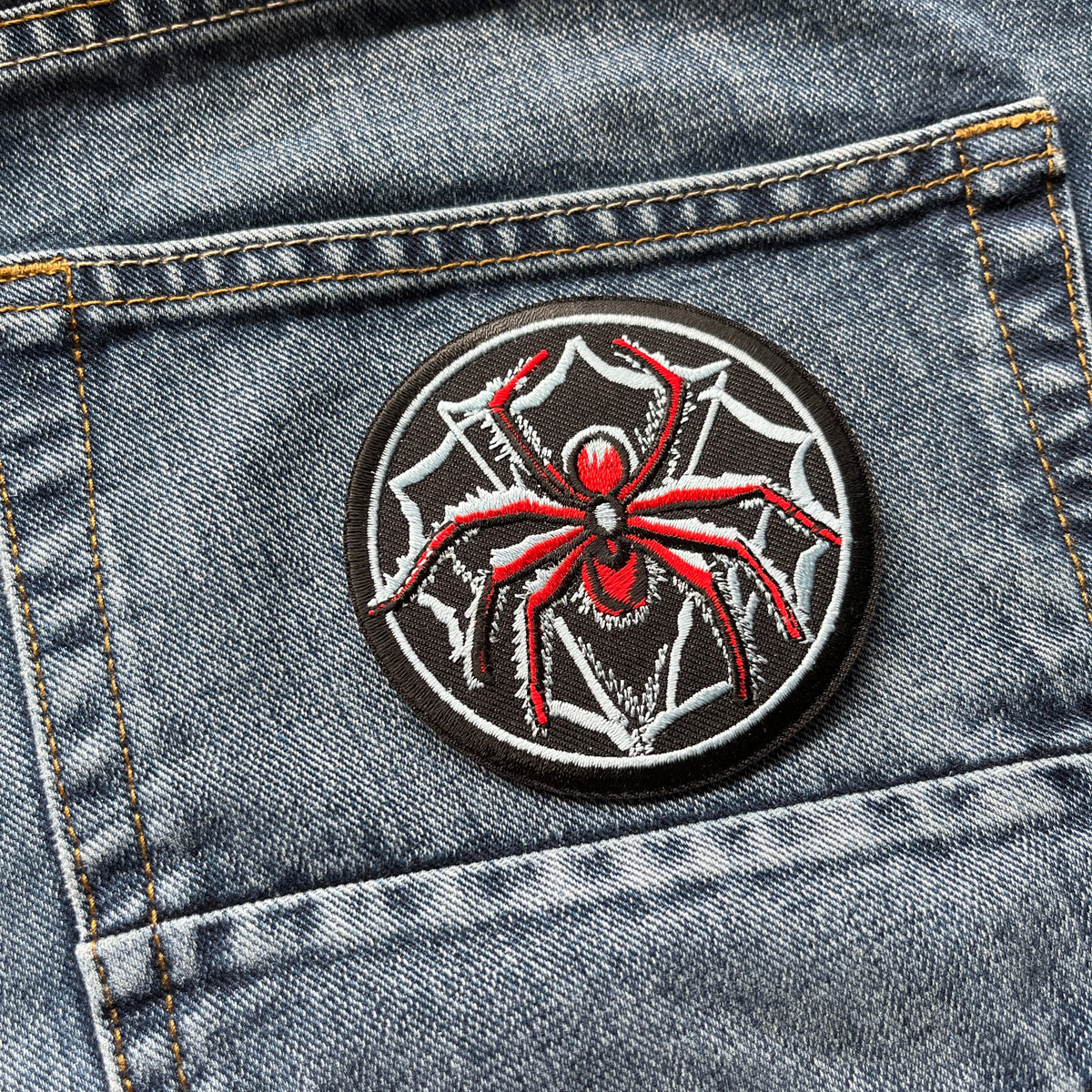 Embroidered Spider Black Red Iron on Sew on Patch – PATCHERS