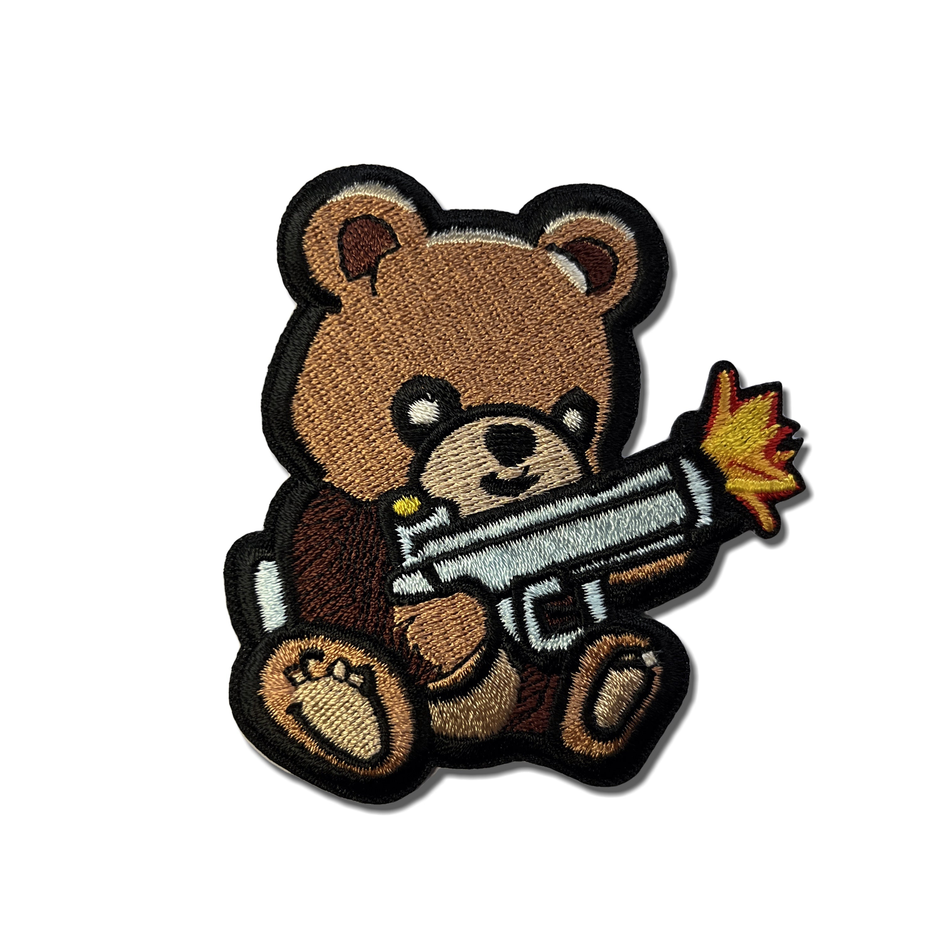 Embroidered Teddy Bear Machine Gun Iron on Sew on Patch – PATCHERS