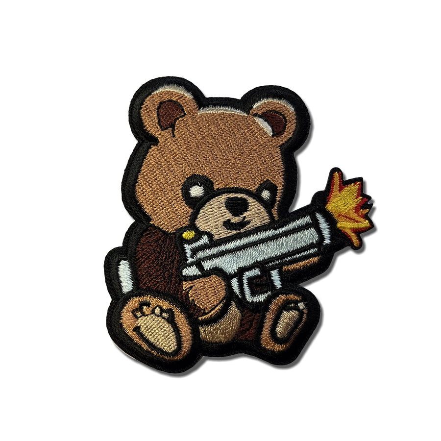 Embroidered Teddy Bear Machine Gun Iron on Sew on Patch – PATCHERS