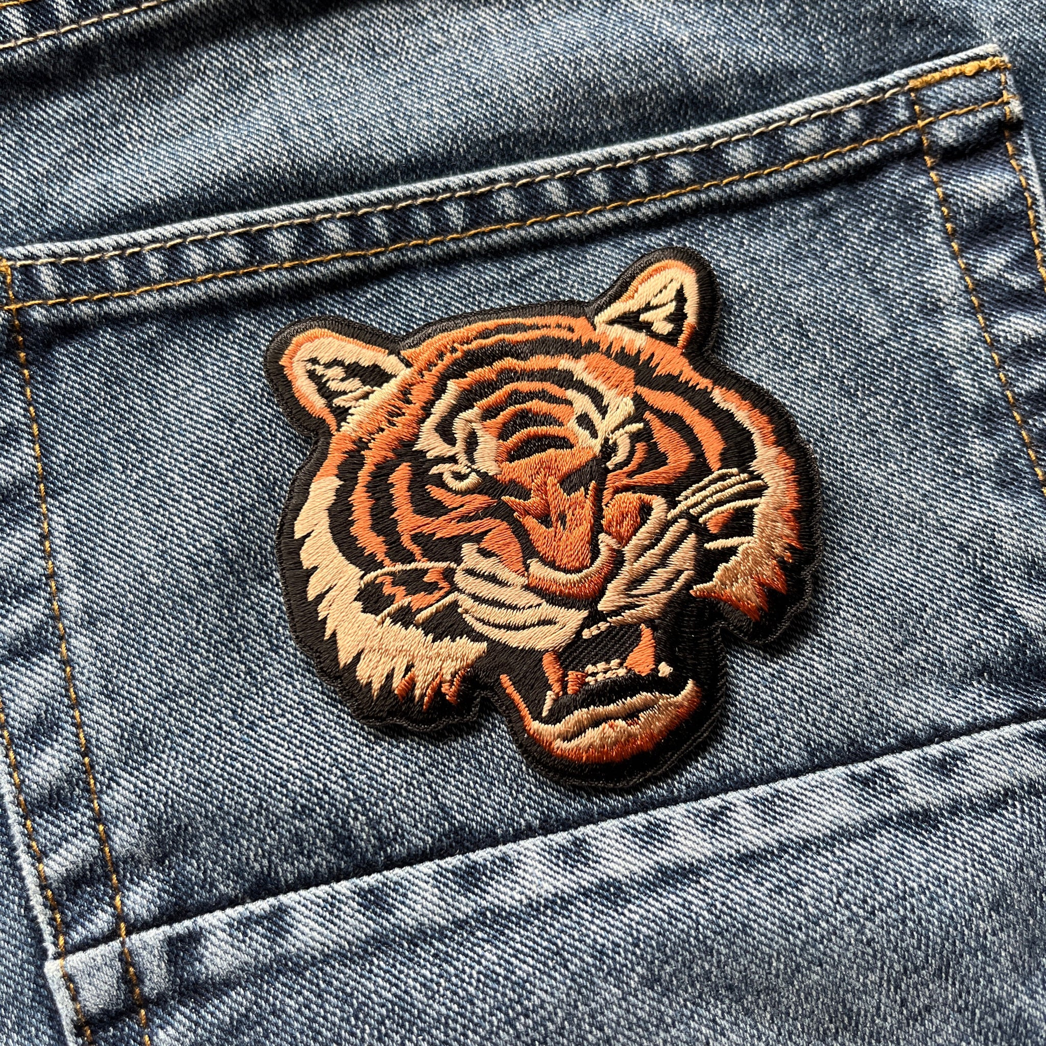 Embroidered Tiger Head Iron on Sew on Patch – PATCHERS