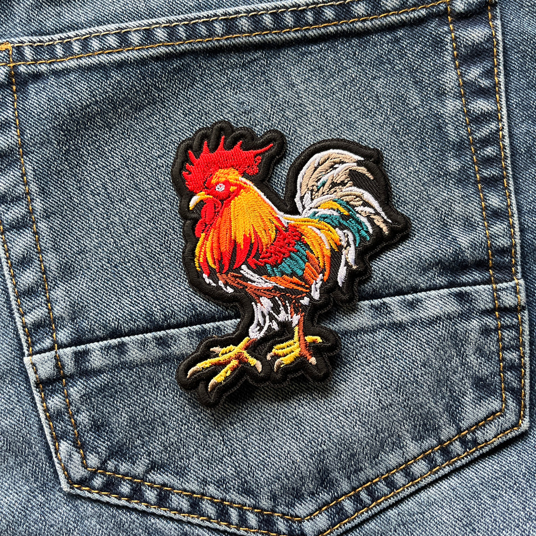Embroidered Vibrant Cockerel Rooster Iron on Sew on Patch – PATCHERS
