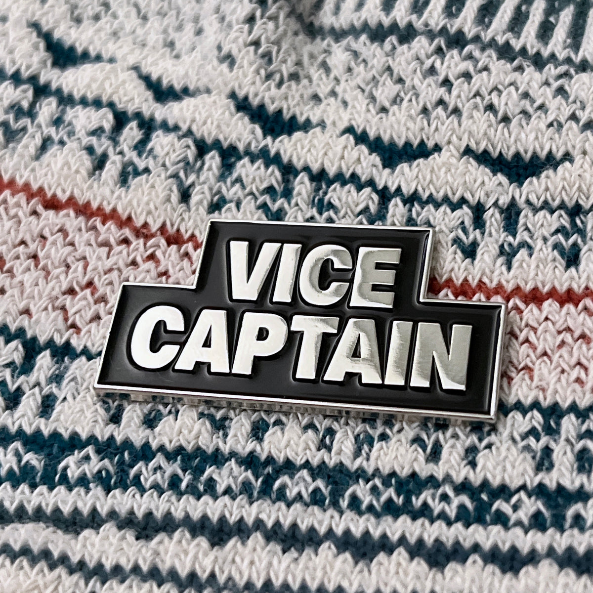 Metal & Black Enamel Vice Captain Pin Badge with Secure Locking Backs ...