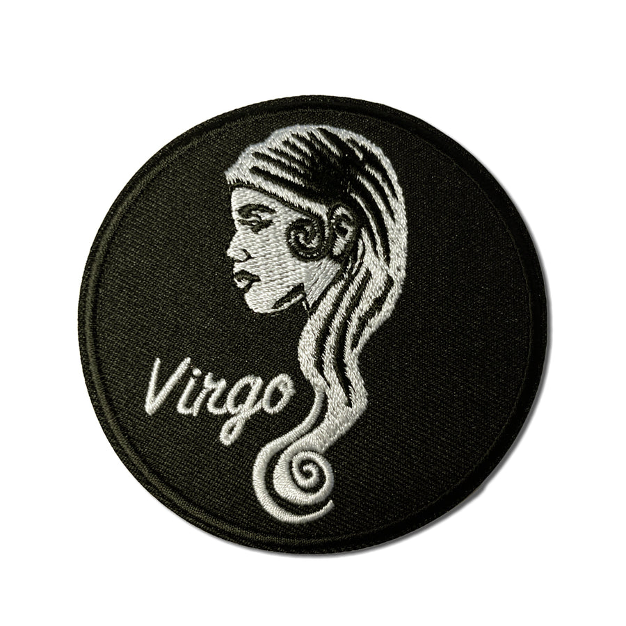 Embroidered Virgo Zodiac Round Iron On Sew On Patch Patchers
