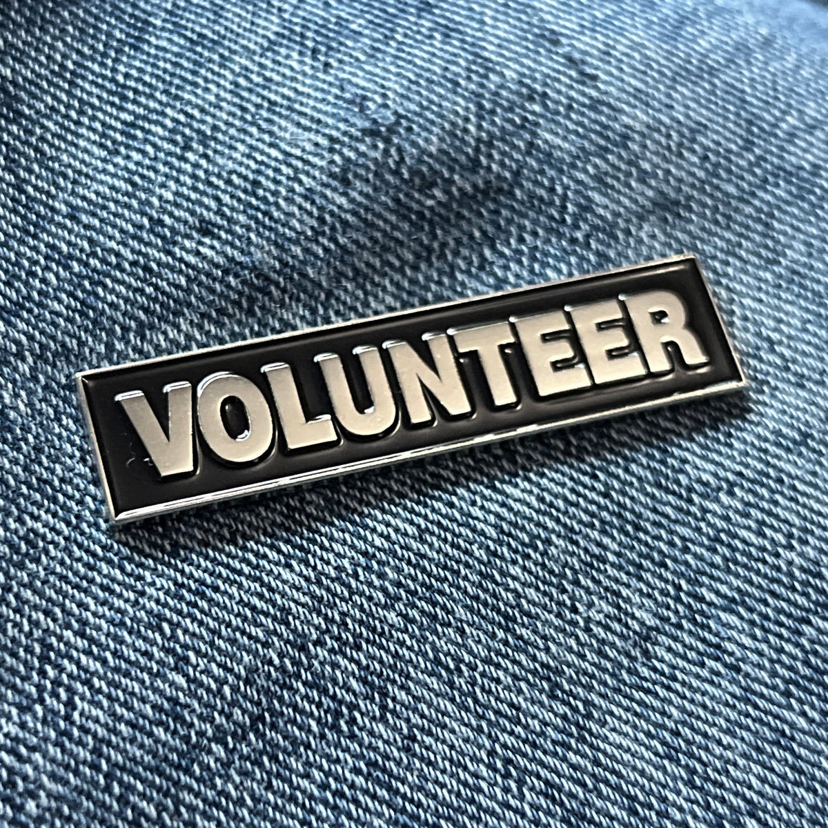 Metal & Enamel Volunteer Pin Badge with Secure Locking Backs – PATCHERS