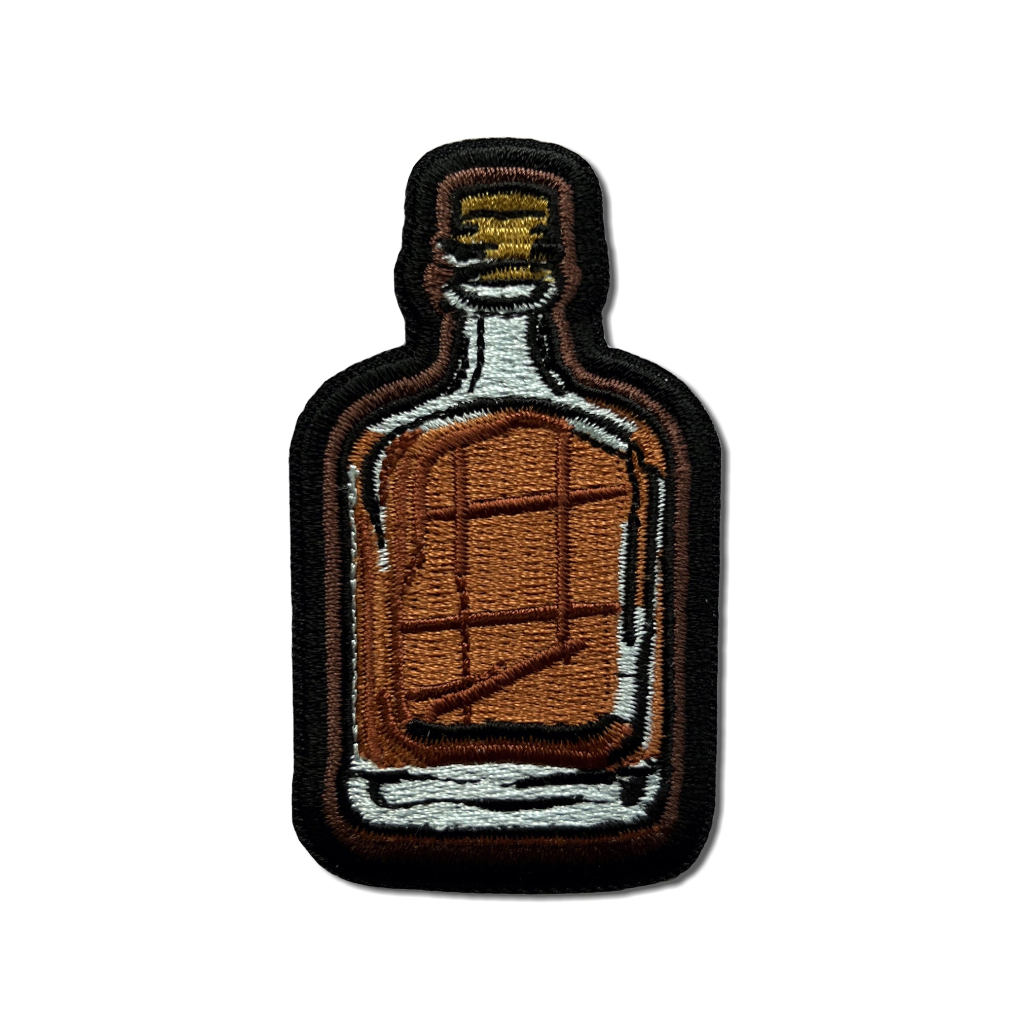 Embroidered Whiskey Bottle Iron on Sew on Patch – PATCHERS