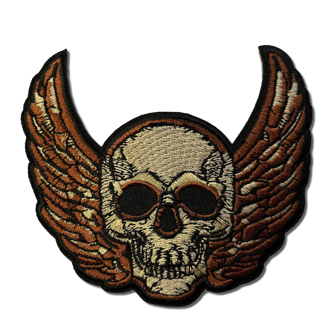Embroidered Winged Skull Iron on Sew on Patch – PATCHERS