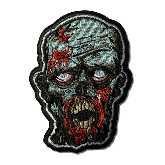 Embroidered Zombie Face Iron on Sew on Patch – PATCHERS