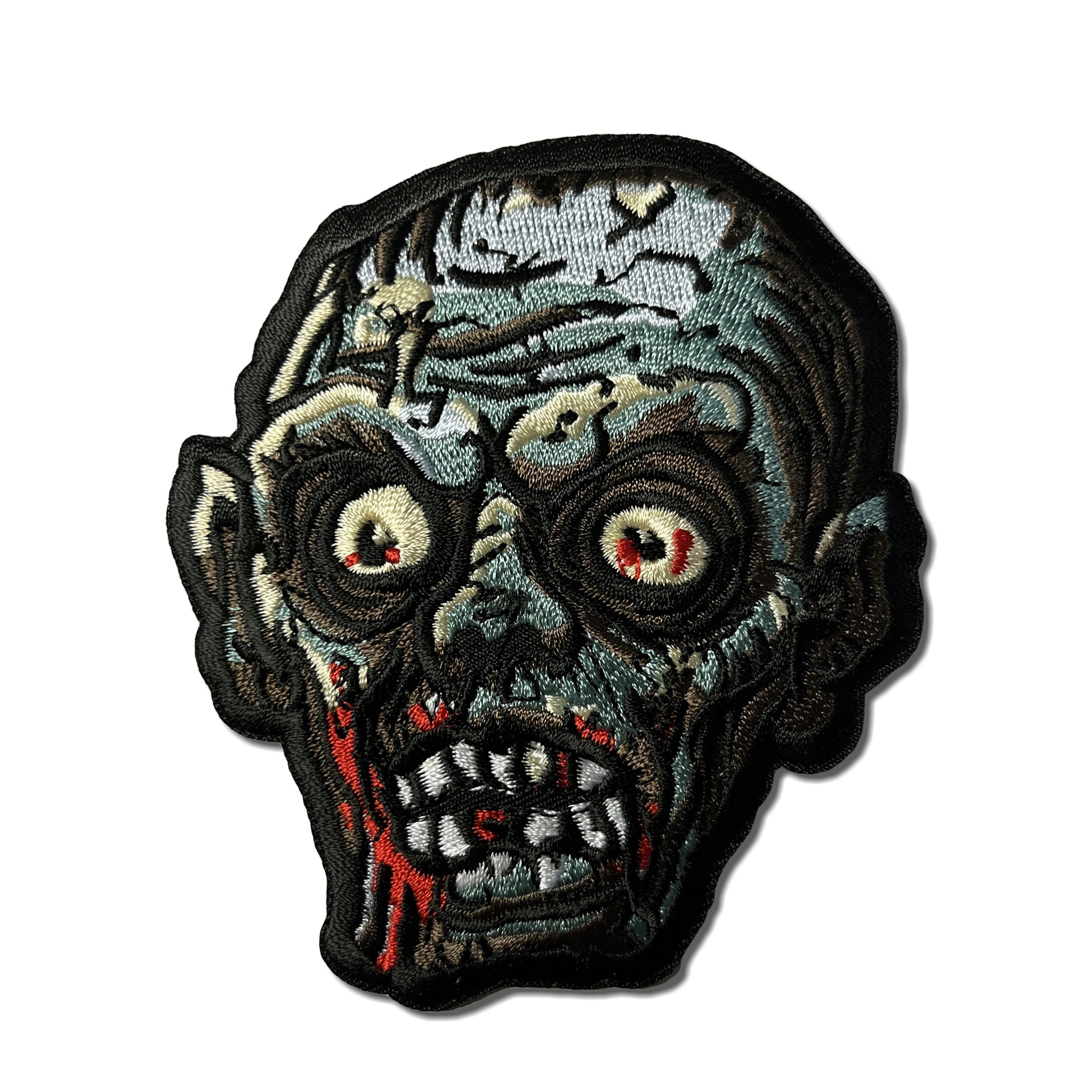Embroidered Zombie Head Iron on Sew on Patch – PATCHERS
