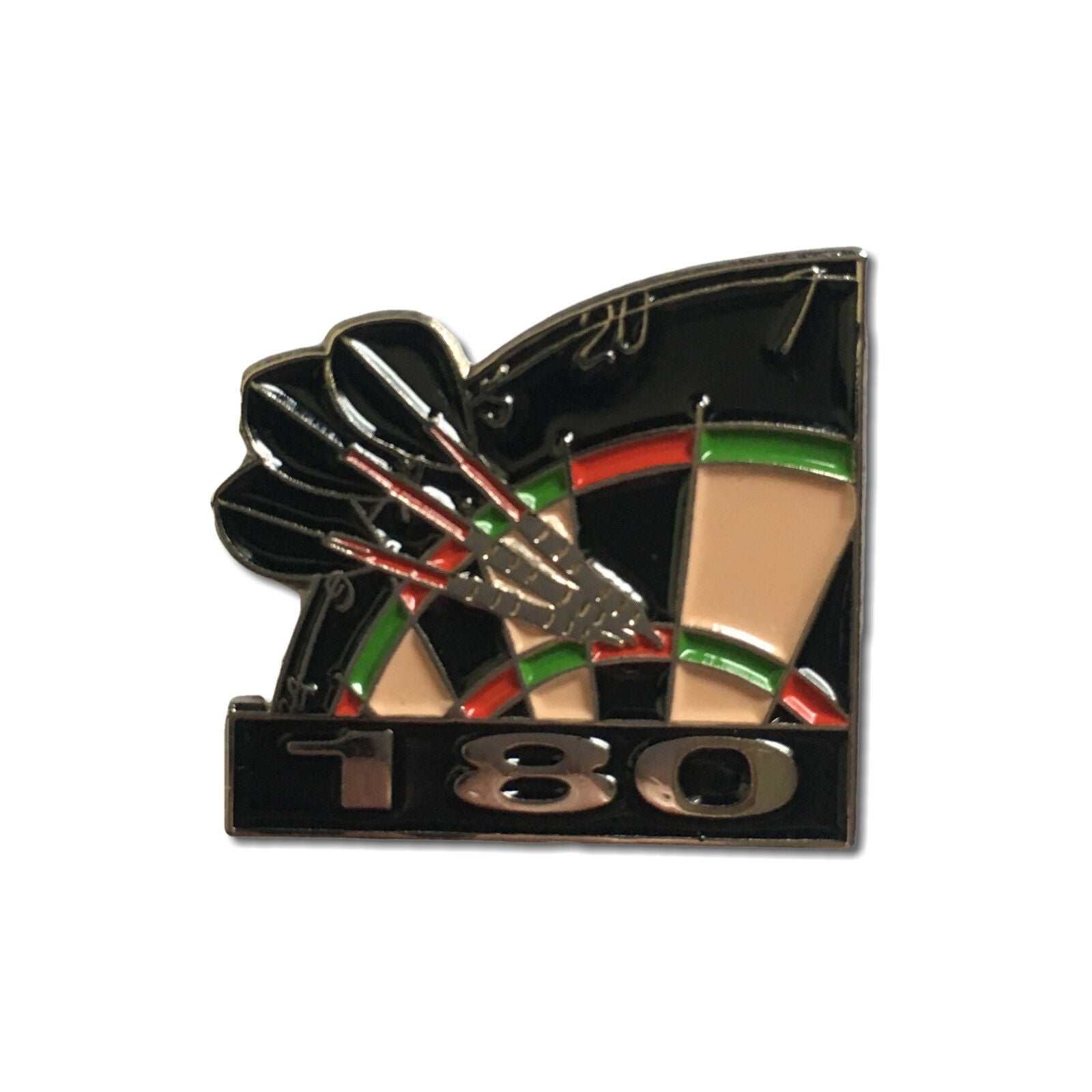 Quality Metal & Enamel 180 Darts Pin Badge with Secure Locking Back ...