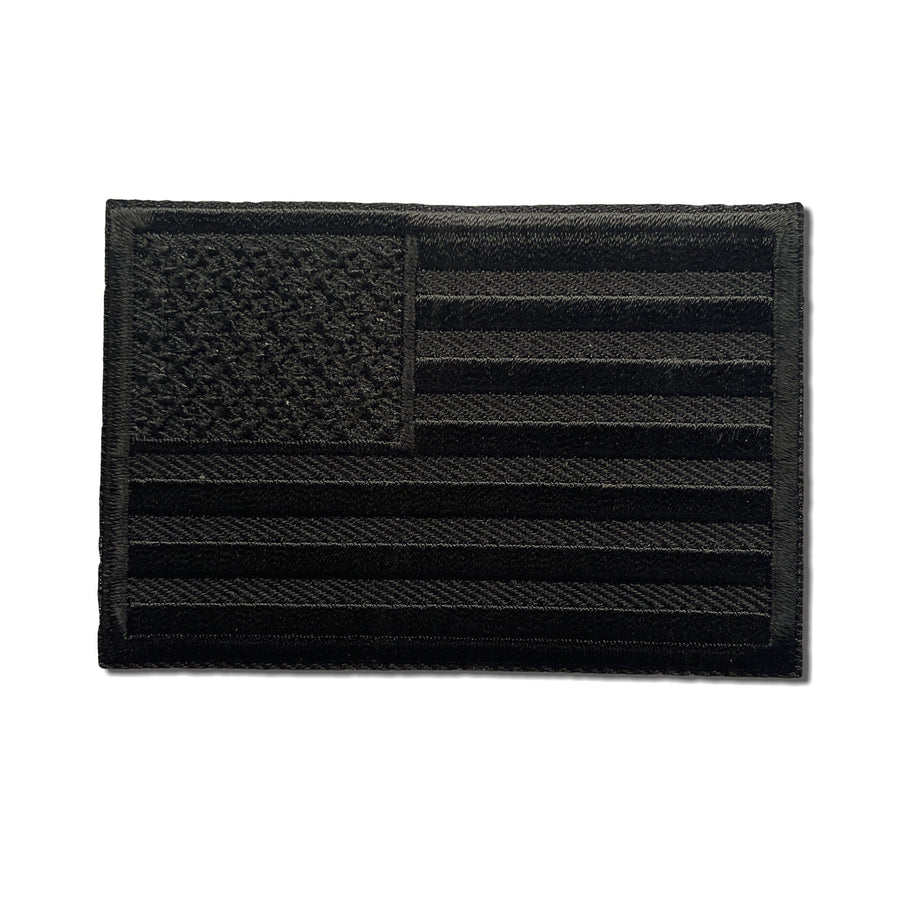 Embroidered 3" All Black American US Flag Iron on Sew on Patch – PATCHERS