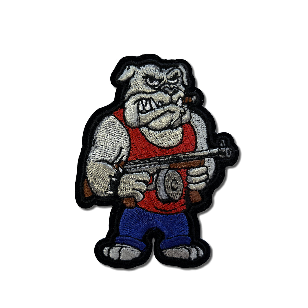 Embroidered 3" Bulldog Machine Gun Iron on Sew on Patch – PATCHERS