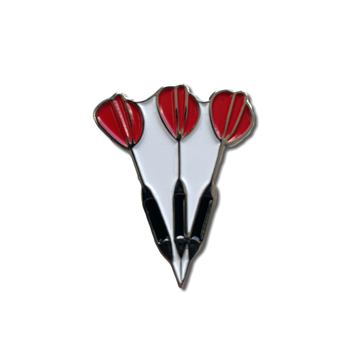 Metal & Enamel 3 Darts Pin Badge with Secure Locking Back – PATCHERS