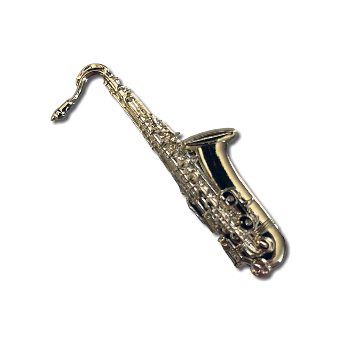 All Metal 3D Saxophone Gold Plated Pin Badge with Secure Locking Back ...