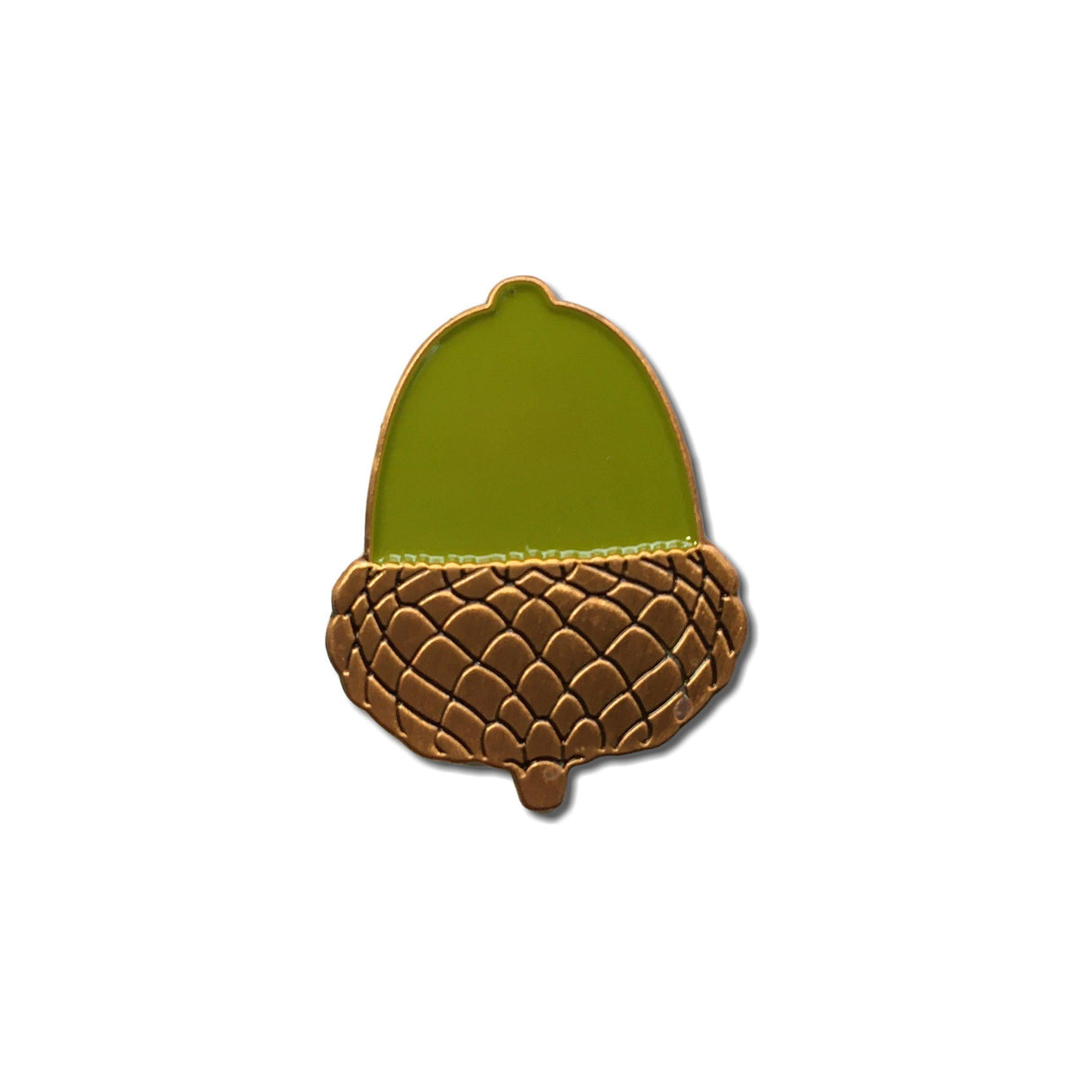 Metal & Enamel Antique Copper Plated Acorn Pin Badge with Secure Back ...
