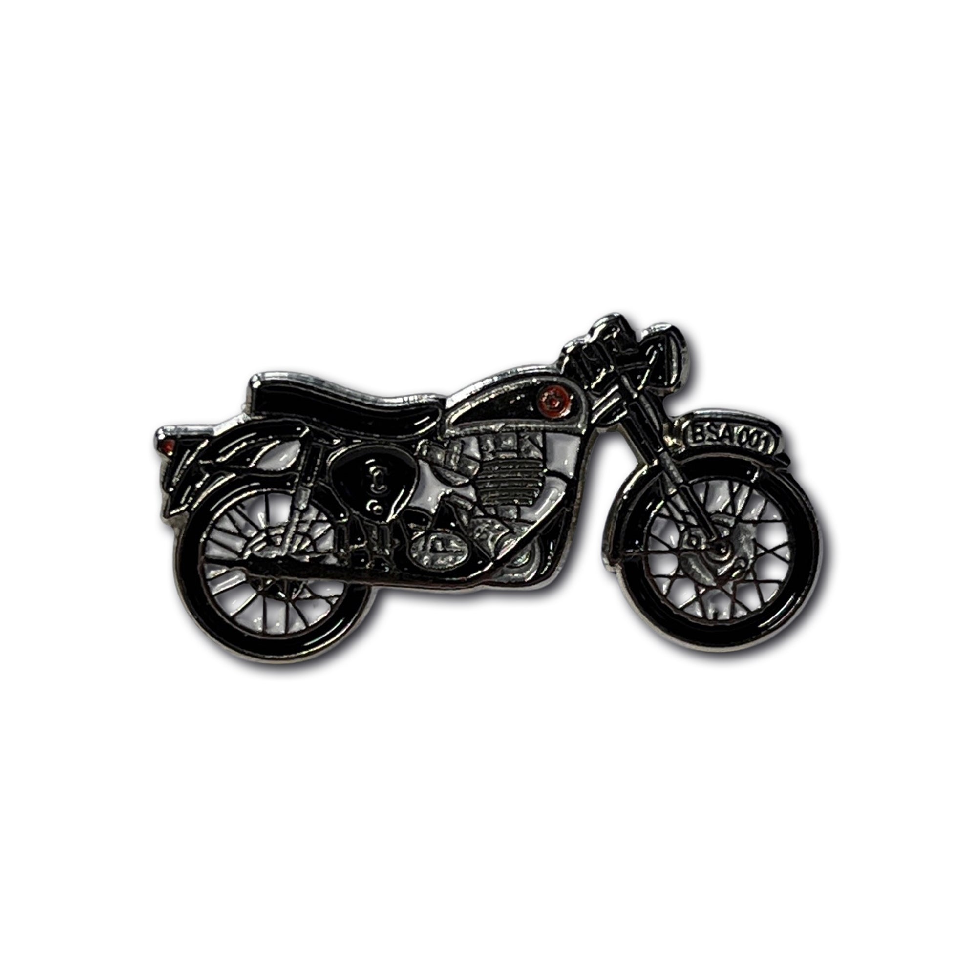 Metal & Enamel BSA Motorbike Pin Badge with Secure Locking Back – PATCHERS