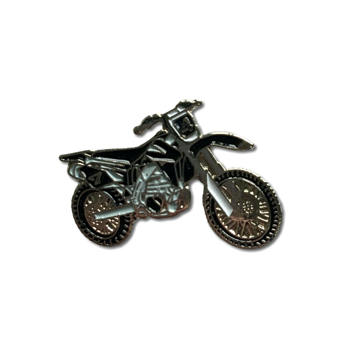 Metal & Enamel Black Trials Motocross Bike Pin Badge with Locking Back ...