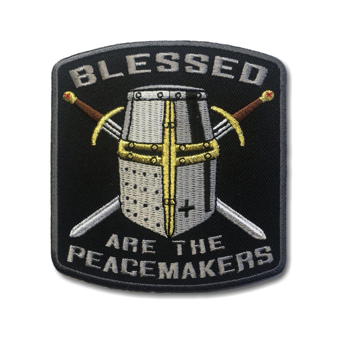 Embroidered Blessed Are The Peacemakers Knight Swords Iron on Patch ...