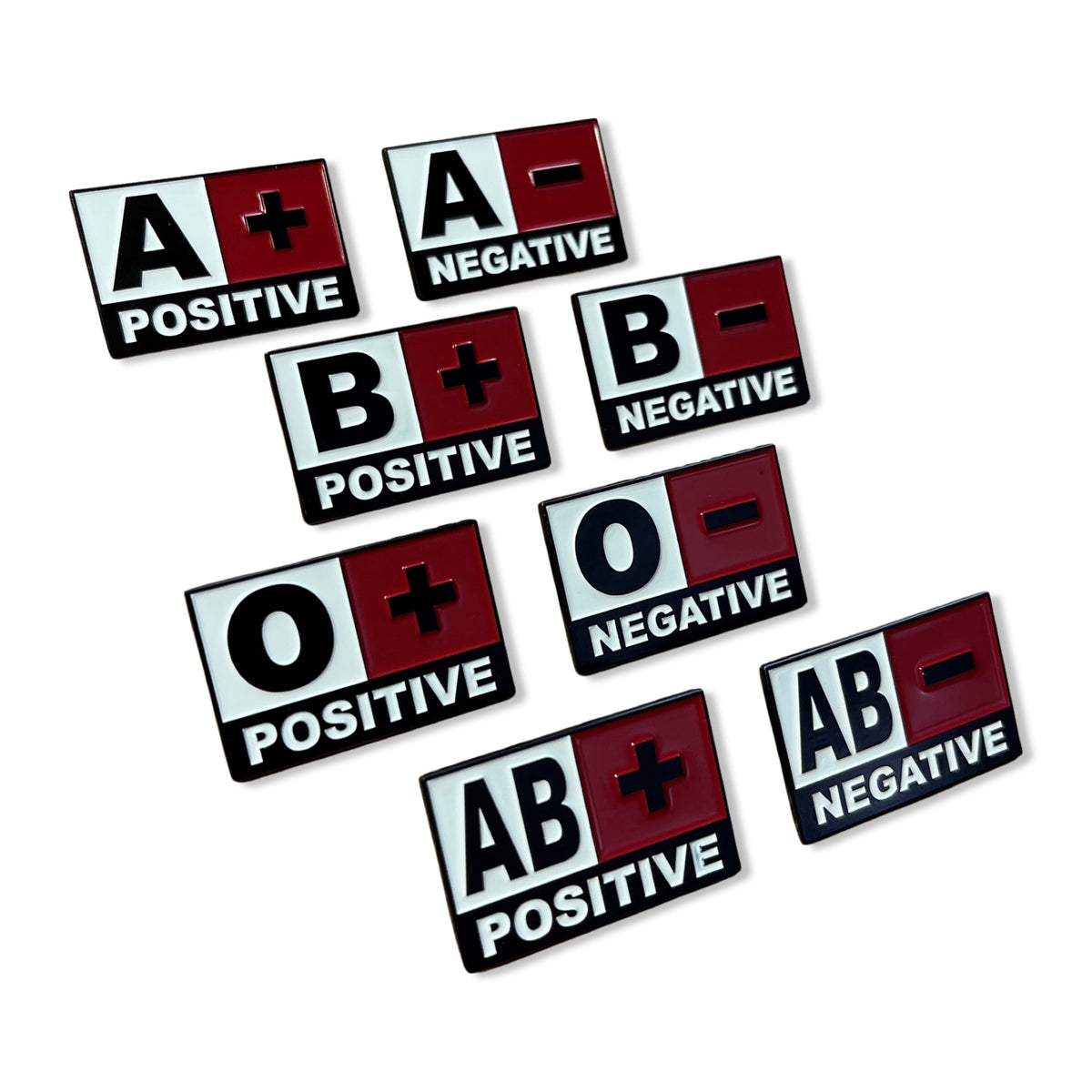 Dyed Black Metal & Enamel Blood B NEGATIVE Pin Badge with Secure Backs ...
