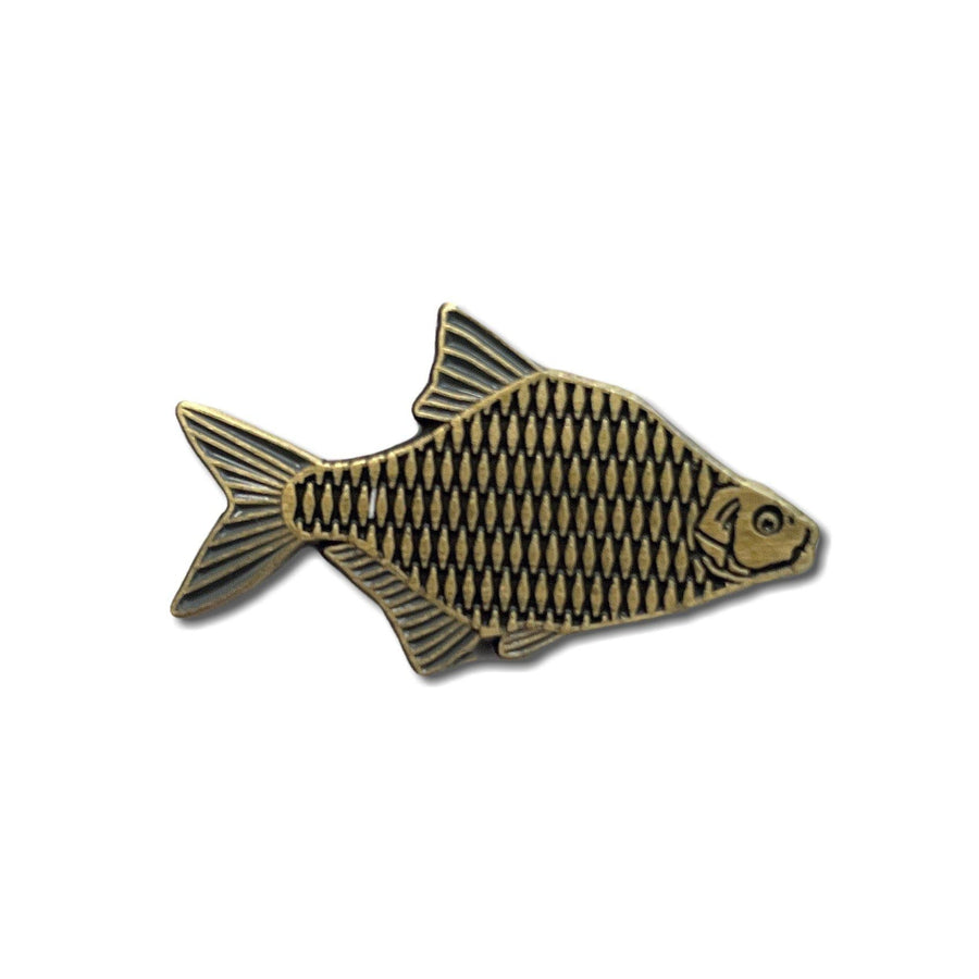 Metal & Enamel Bronze Bream Fish Pin Badge with Secure Locking Back ...
