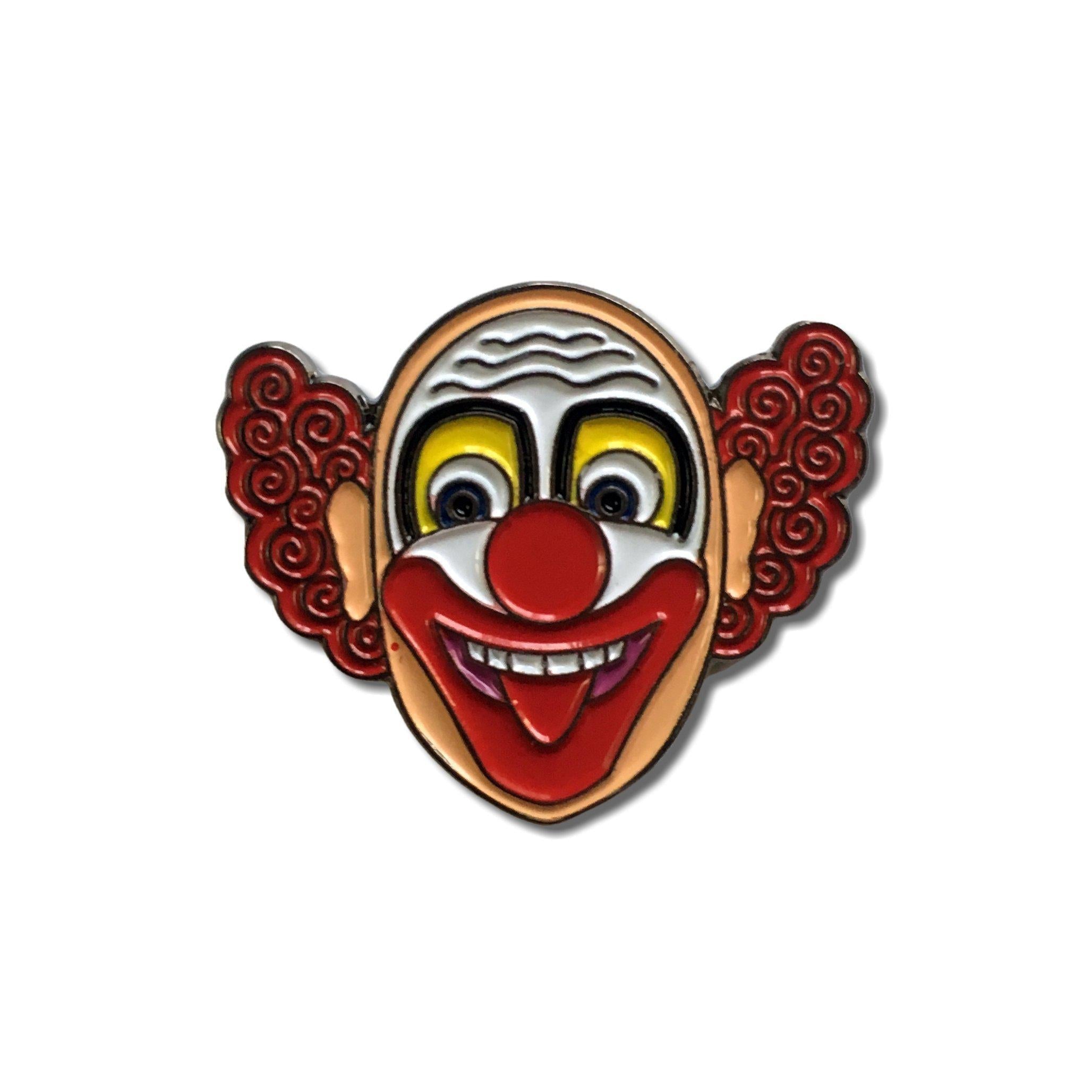Metal & Enamel Clown Head Pin Badge with Secure Locking Back – PATCHERS
