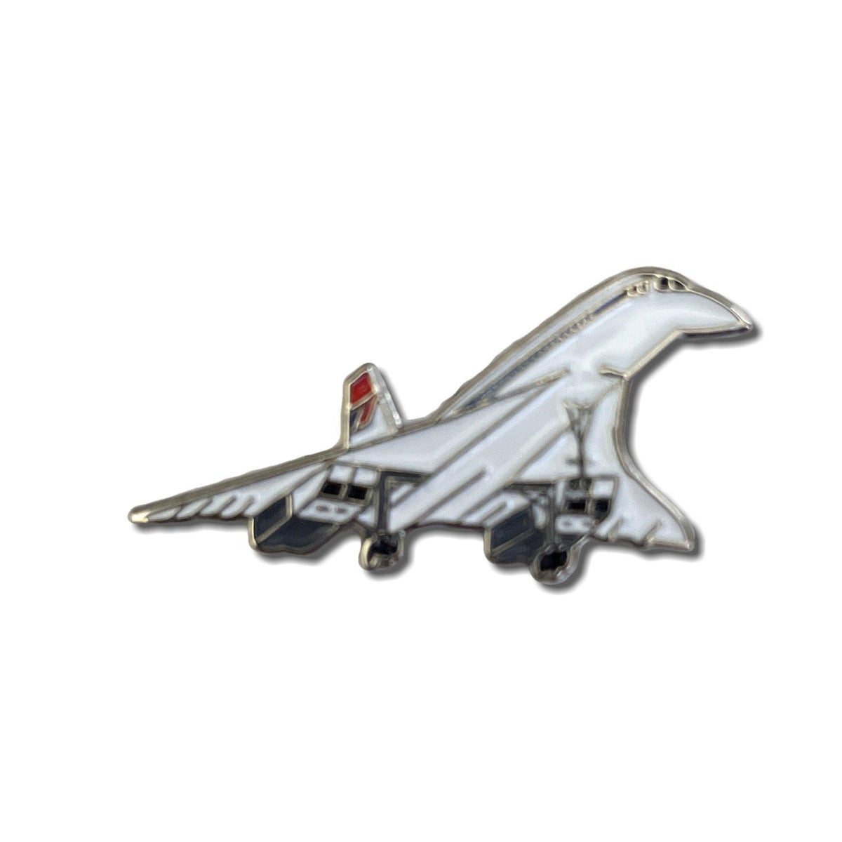 Metal & Enamel Concorde Plane Pin Badge with Secure Locking Back – PATCHERS