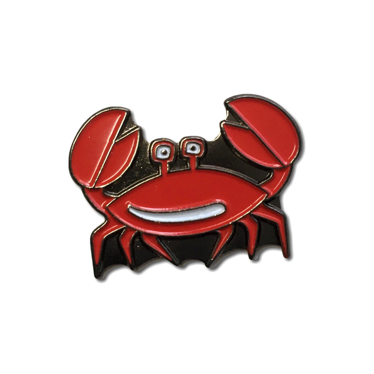 Metal & Enamel Crab Pin Badge with Secure Locking Back – PATCHERS