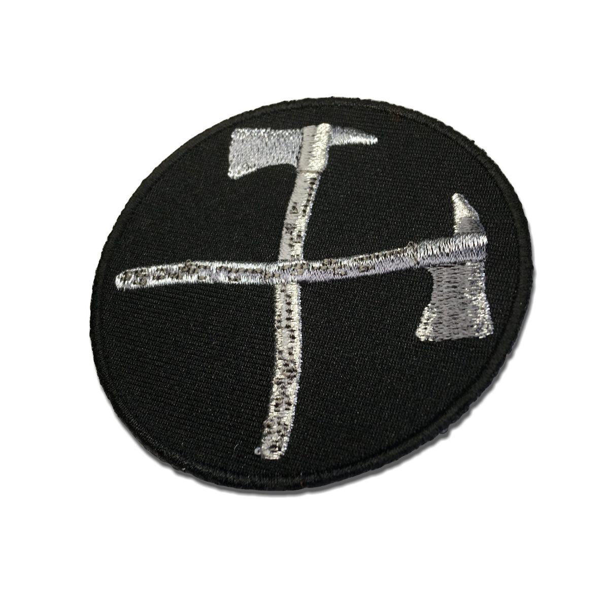 Embroidered Crossed Firefighter Axes In Grey & Silver Iron on Patch ...