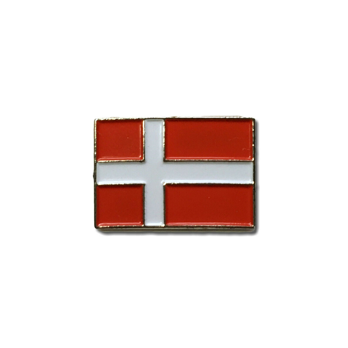 Metal & Enamel Denmark Flag Pin Badge with Secure Locking Back – PATCHERS