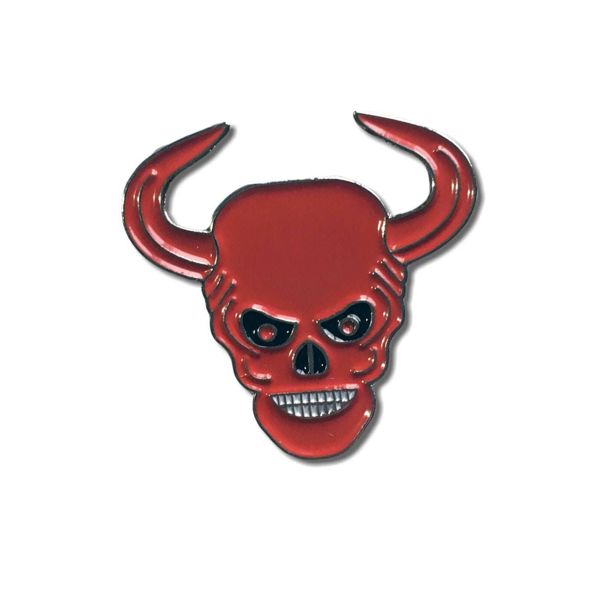 Quality Metal & Enamel Devil Head Pin Badge with Secure Locking Back ...