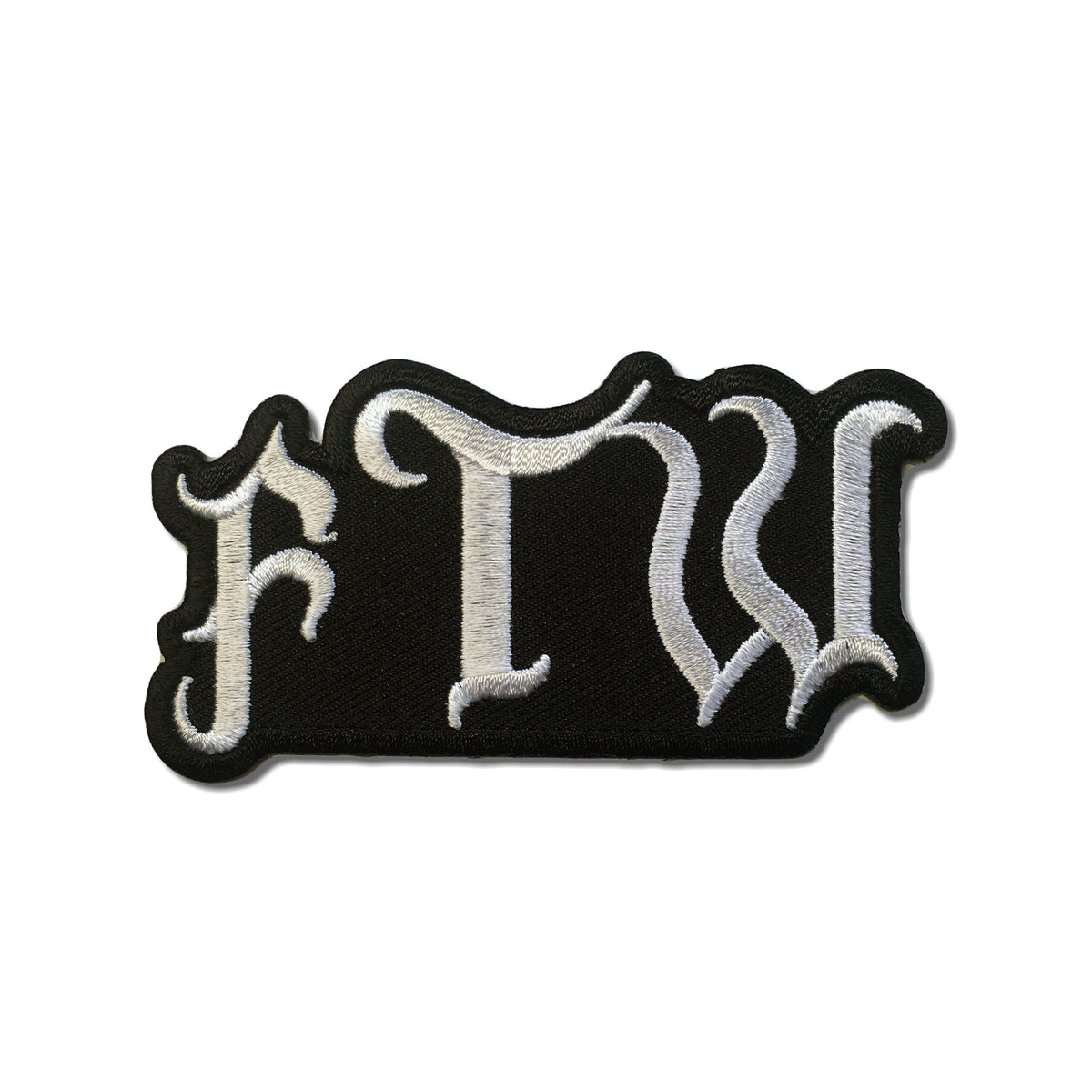 Embroidered FTW Forever Two Wheels in Old English Iron on Sew on Patch ...