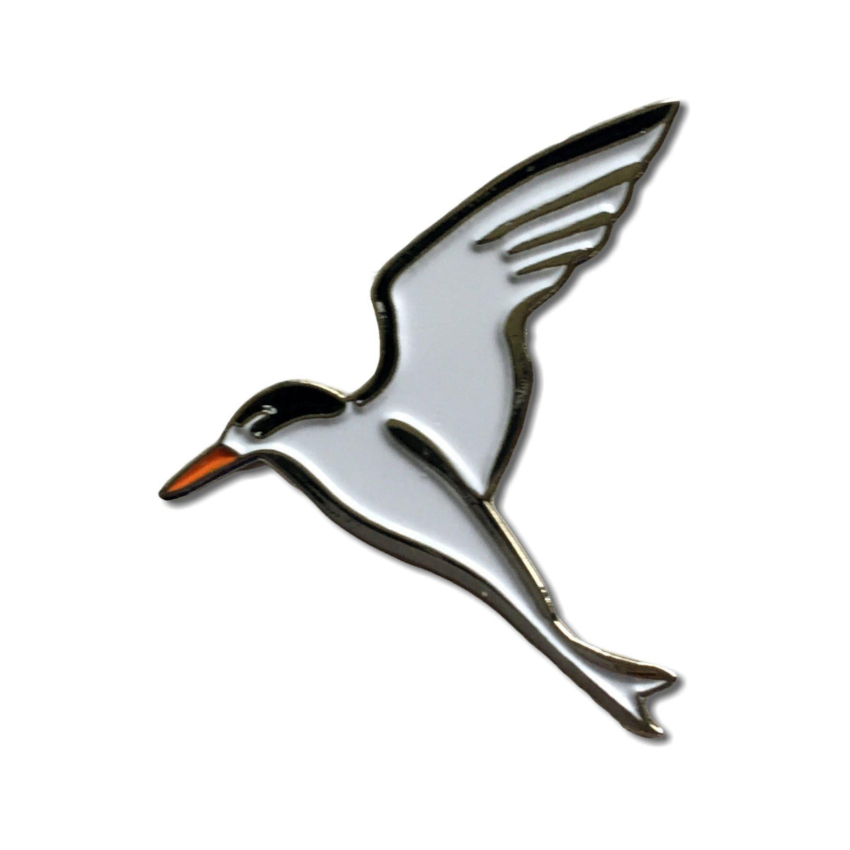 Metal & Enamel Fairy Tern Bird Pin Badge with Secure Locking Back ...