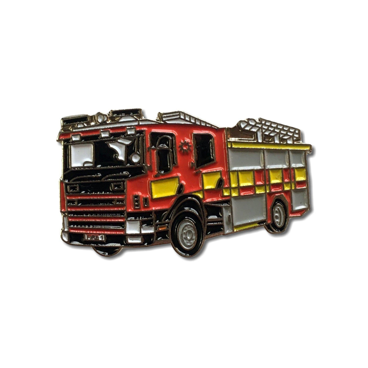 Metal & Enamel Fire Engine Pin Badge with Secure Locking Back – PATCHERS