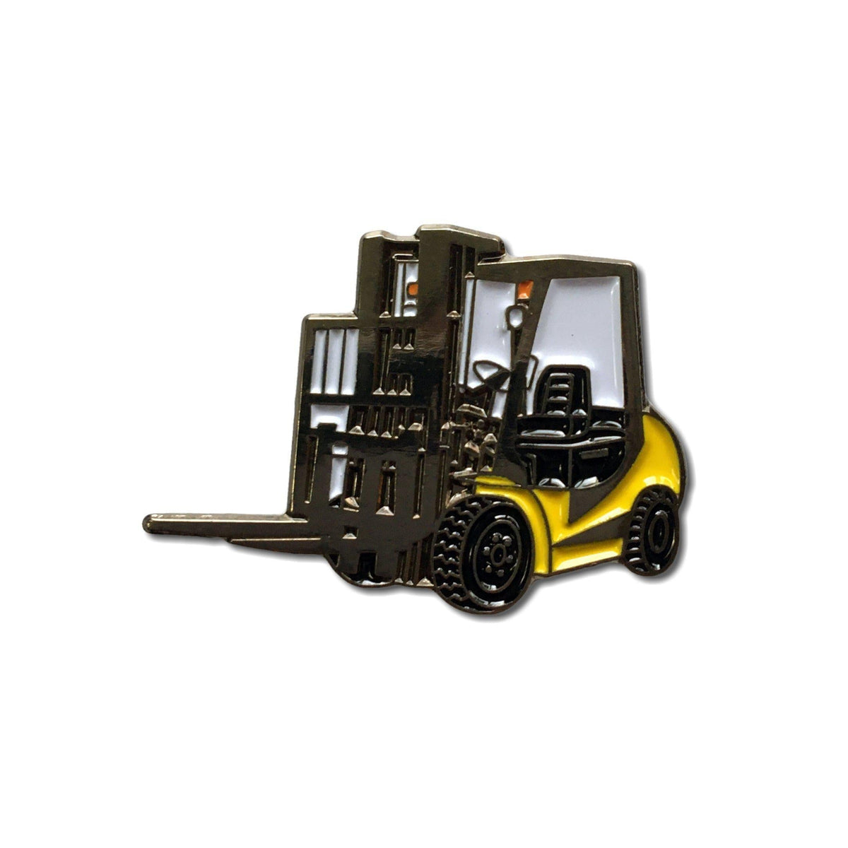 Metal & Enamel Forklift Pin Badge with Secure Locking Back – PATCHERS
