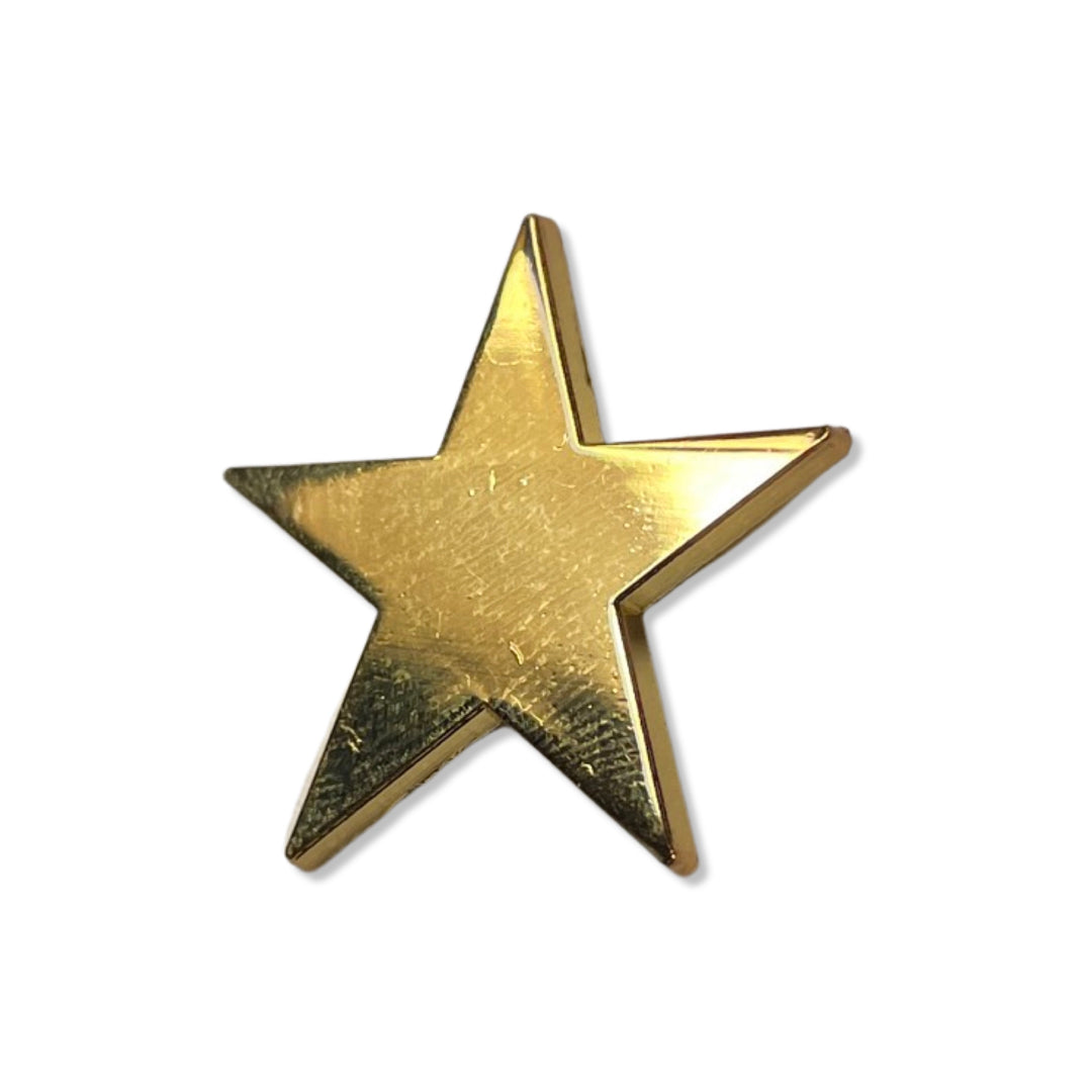 All Metal Gold Plated Star Pin Badge with Secure Locking Back – PATCHERS