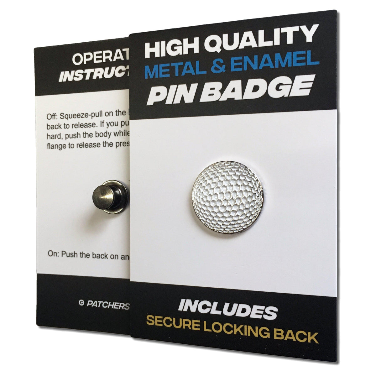 Quality Metal & Enamel Golf Ball Pin Badge with Secure Locking Back ...