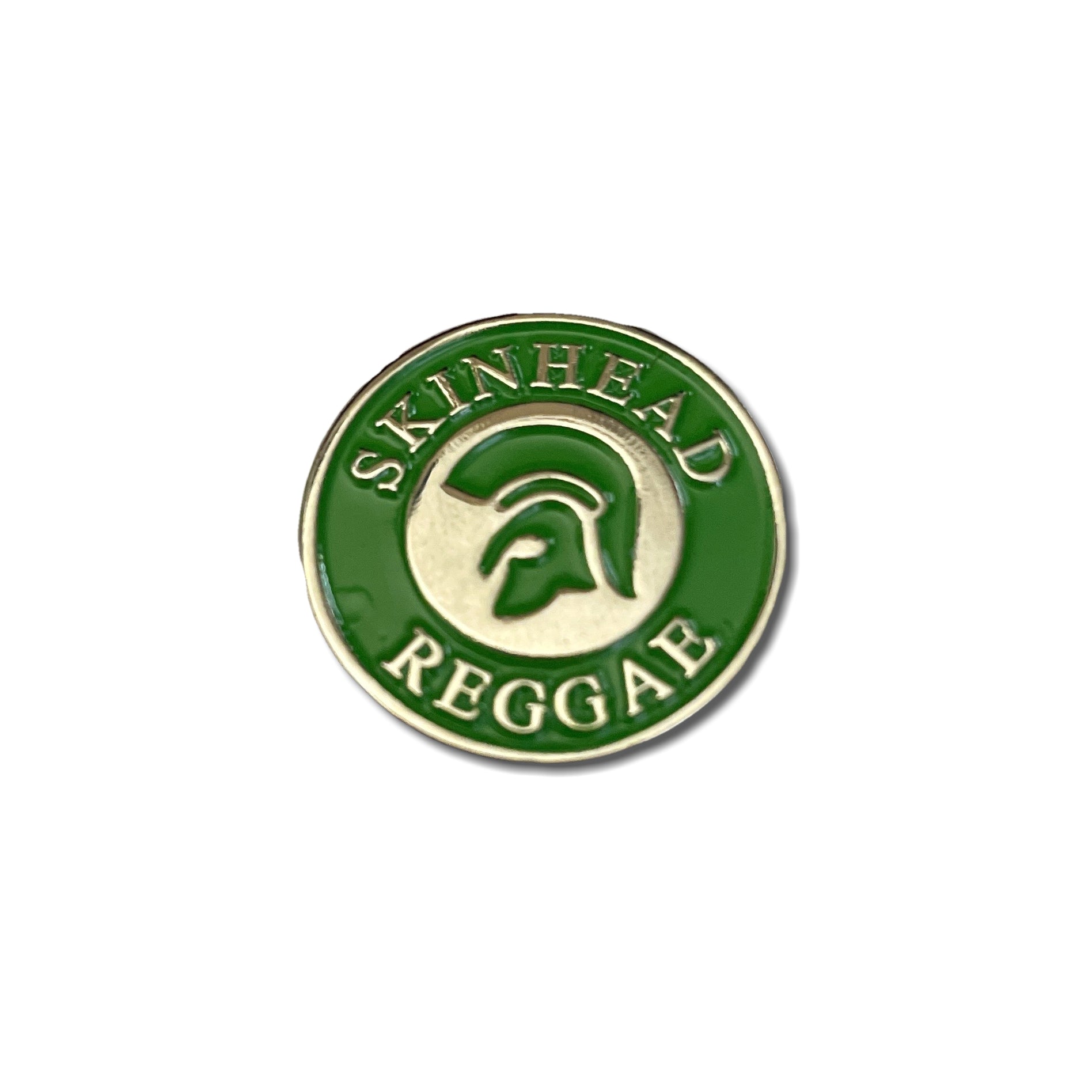 Metal & Enamel Green Skinhead Reggae Pin Badge with Locking Back – PATCHERS