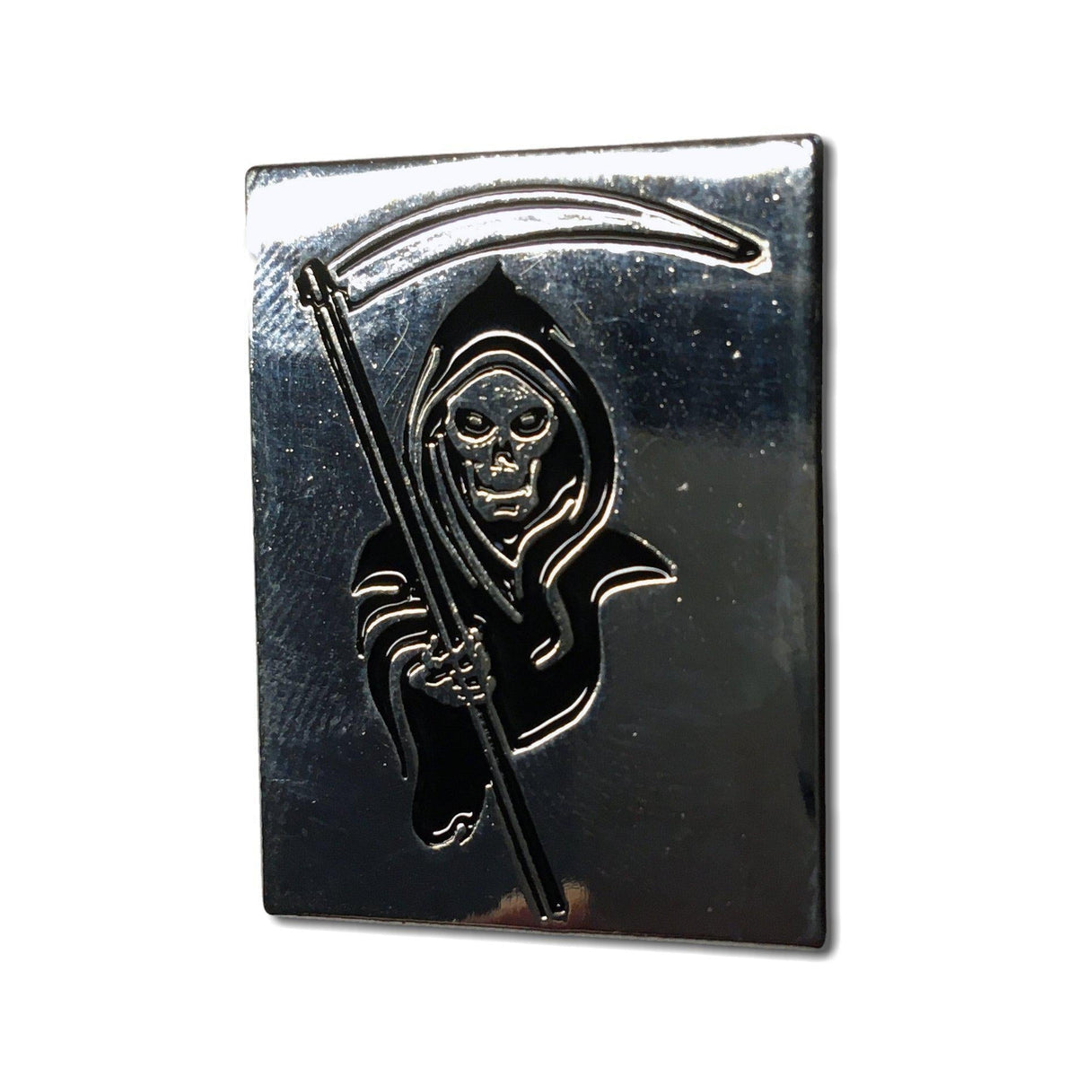 Metal & Enamel Grim Reaper Pin Badge with Secure Locking Back – PATCHERS