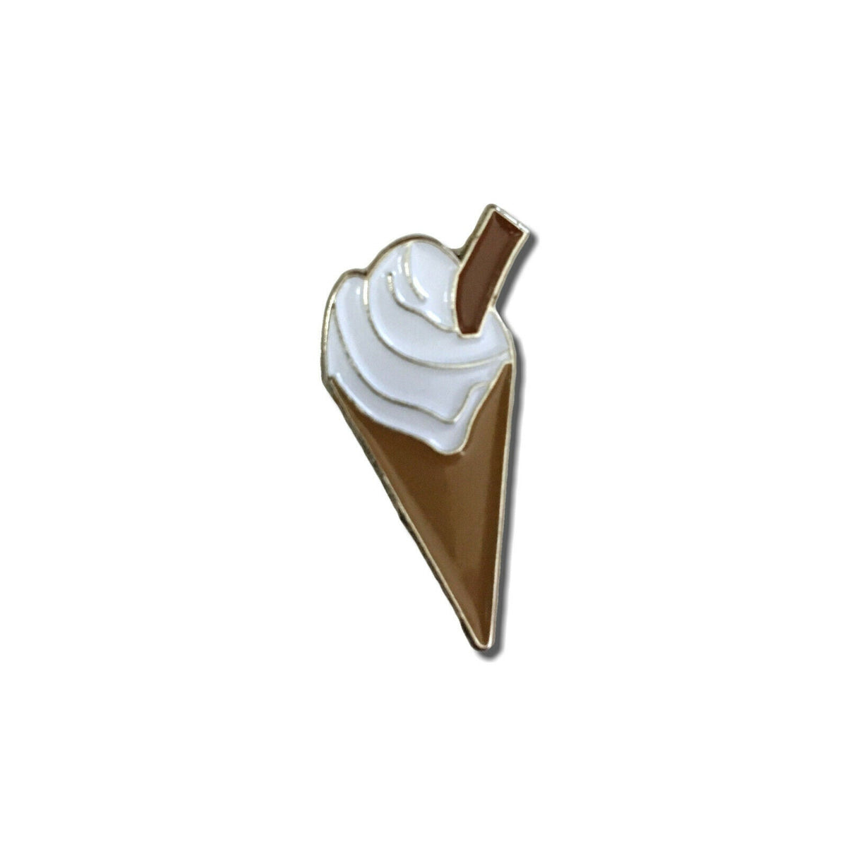 Metal & Enamel Ice Cream Vanilla Pin Badge with Secure Locking Back ...