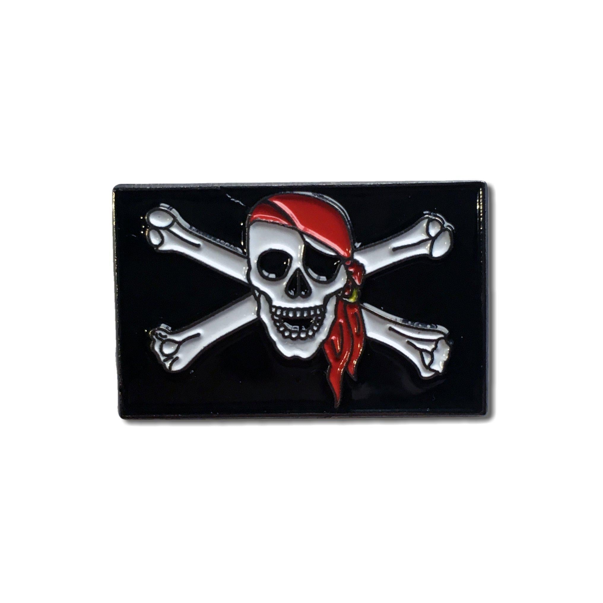 Quality Metal & Enamel Jolly Roger Pin Badge with Secure Locking Back ...