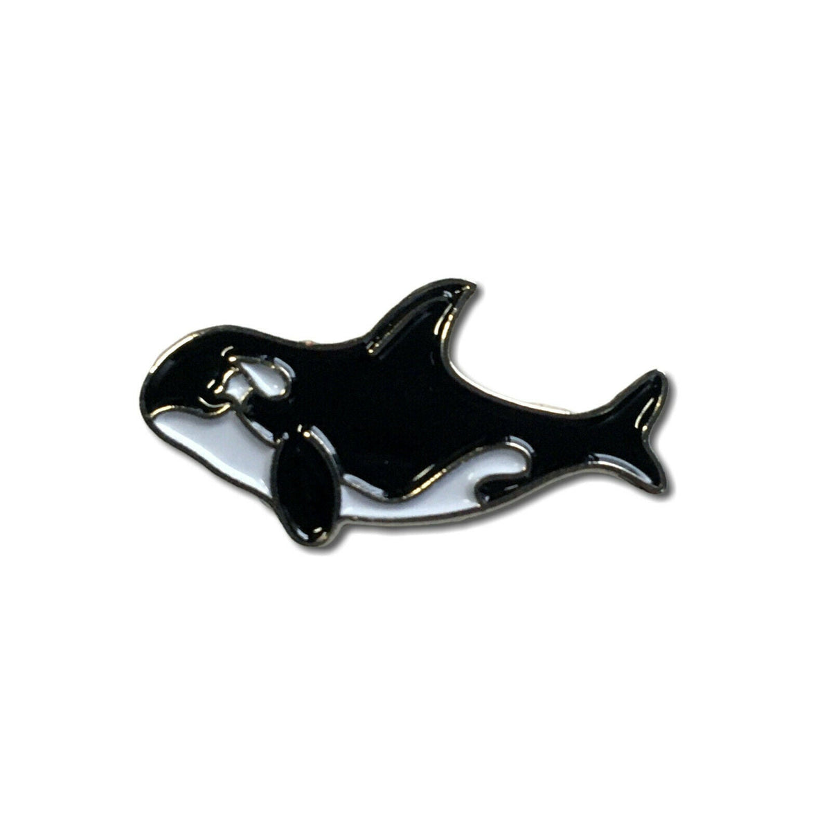Metal & Enamel Killer Whale (Orca) Pin Badge with Secure Locking Back ...