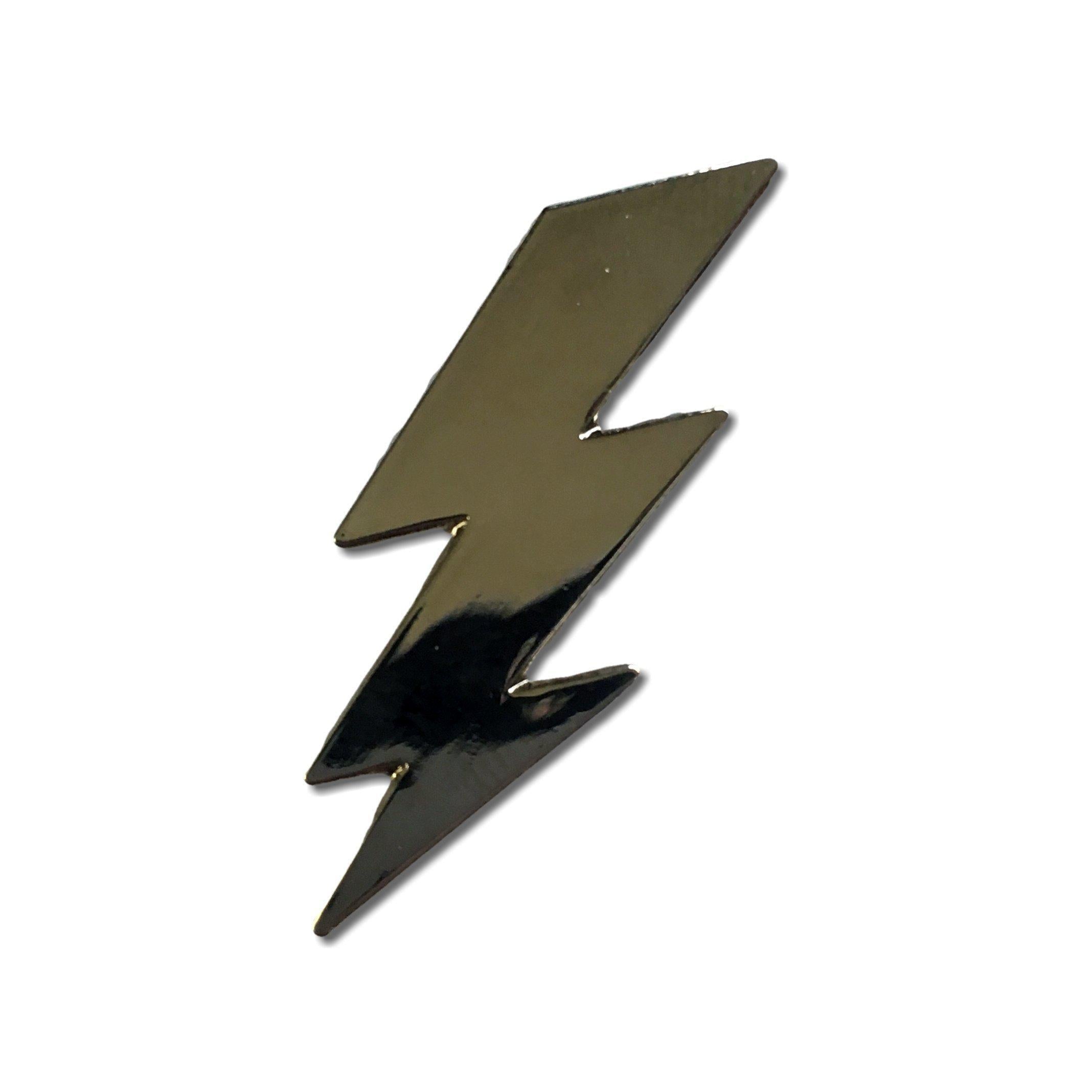All Metal Lightning Bolt Pin Badge with Secure Locking Back – PATCHERS