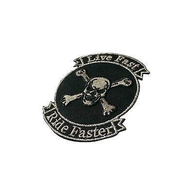 Embroidered Live Fast Ride Faster Skull Iron on Sew on Patch – PATCHERS