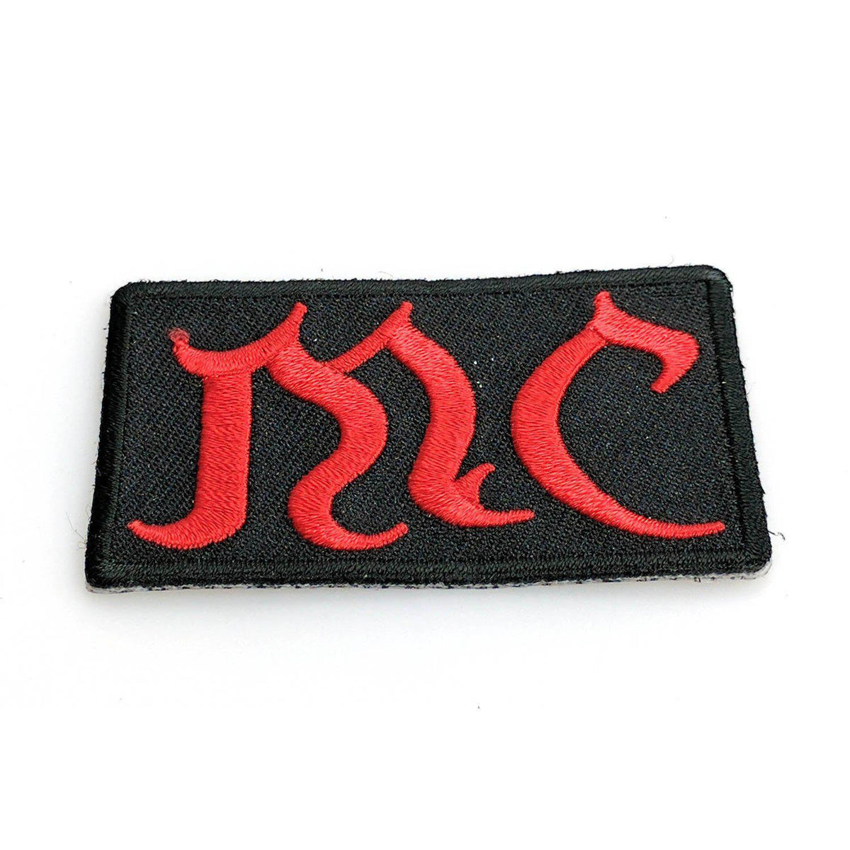 Embroidered MC Motorcycle Club Red Old English Iron on Sew on Patch ...