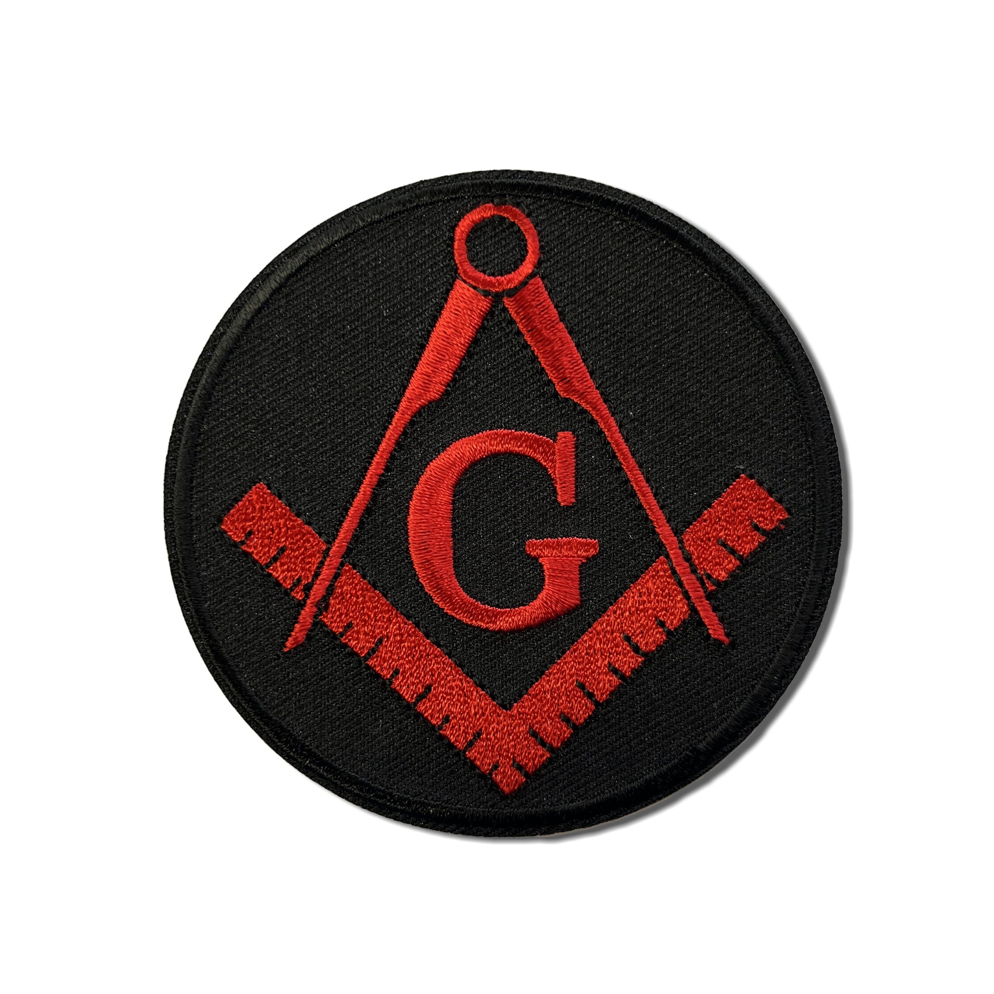 Embroidered Mason Symbol Red Round Iron on Sew on Patch – PATCHERS