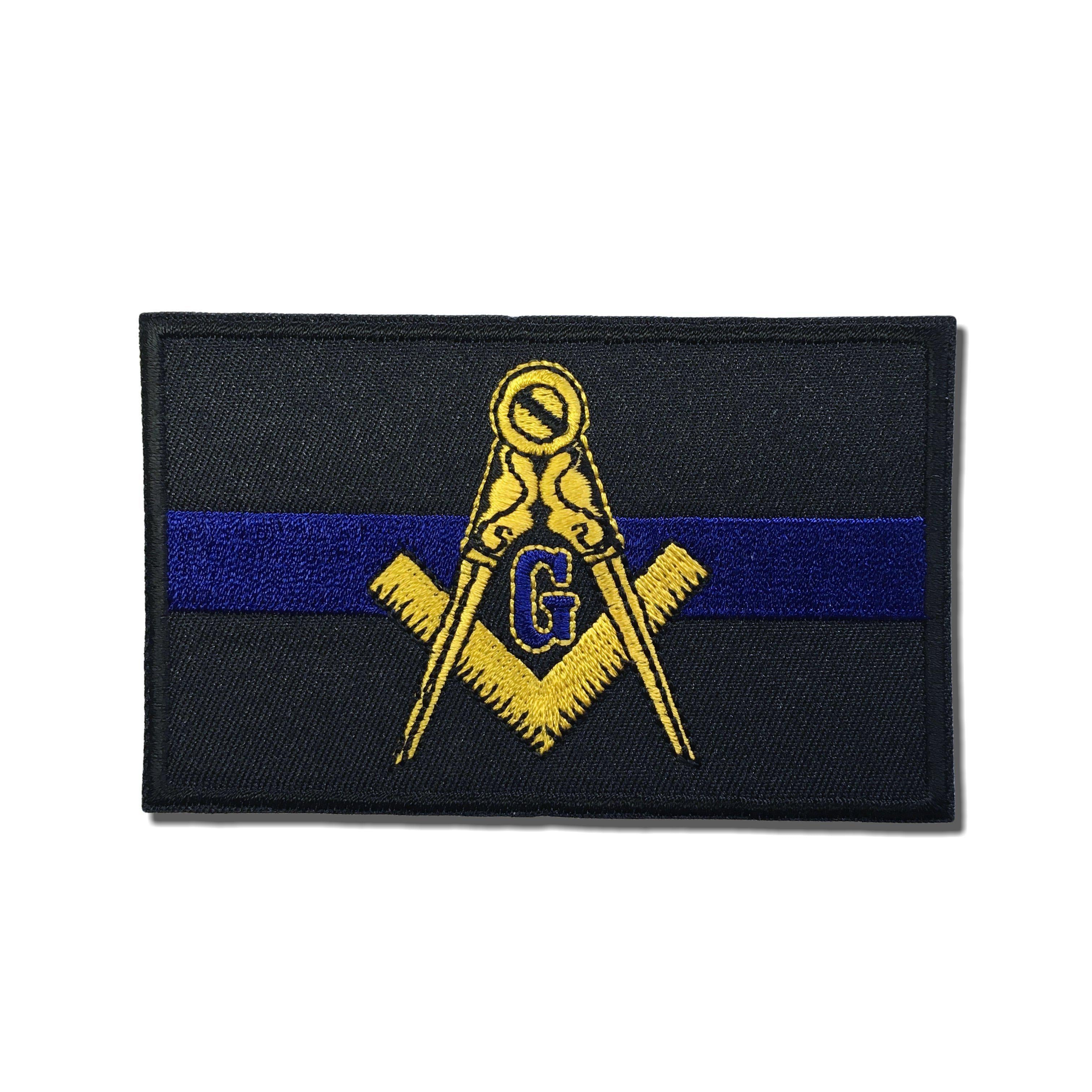 Embroidered Masonic Thin Blue Line Police Iron on Sew on Patch – PATCHERS