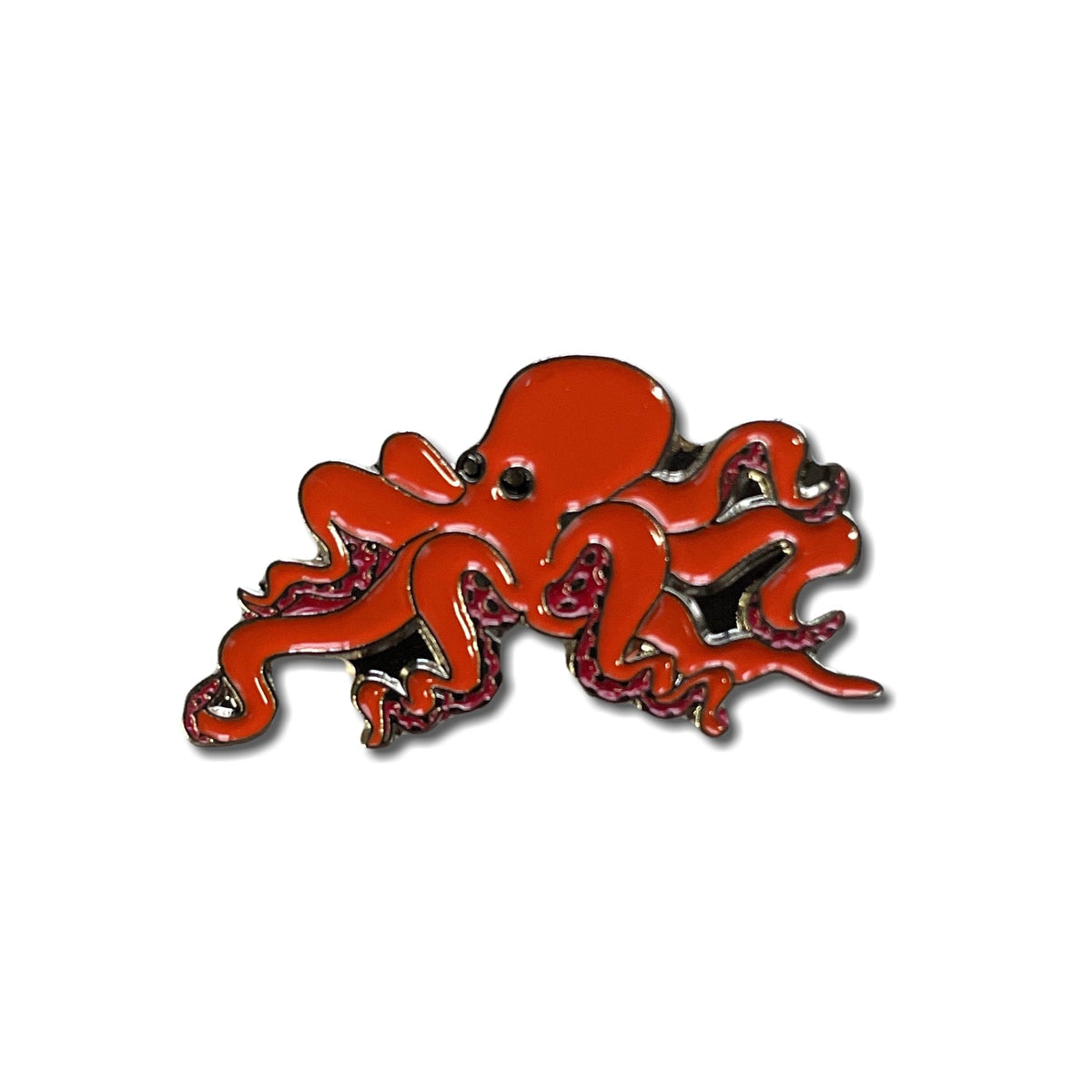 Metal & Enamel Octopus Pin Badge with Secure Locking Back – PATCHERS