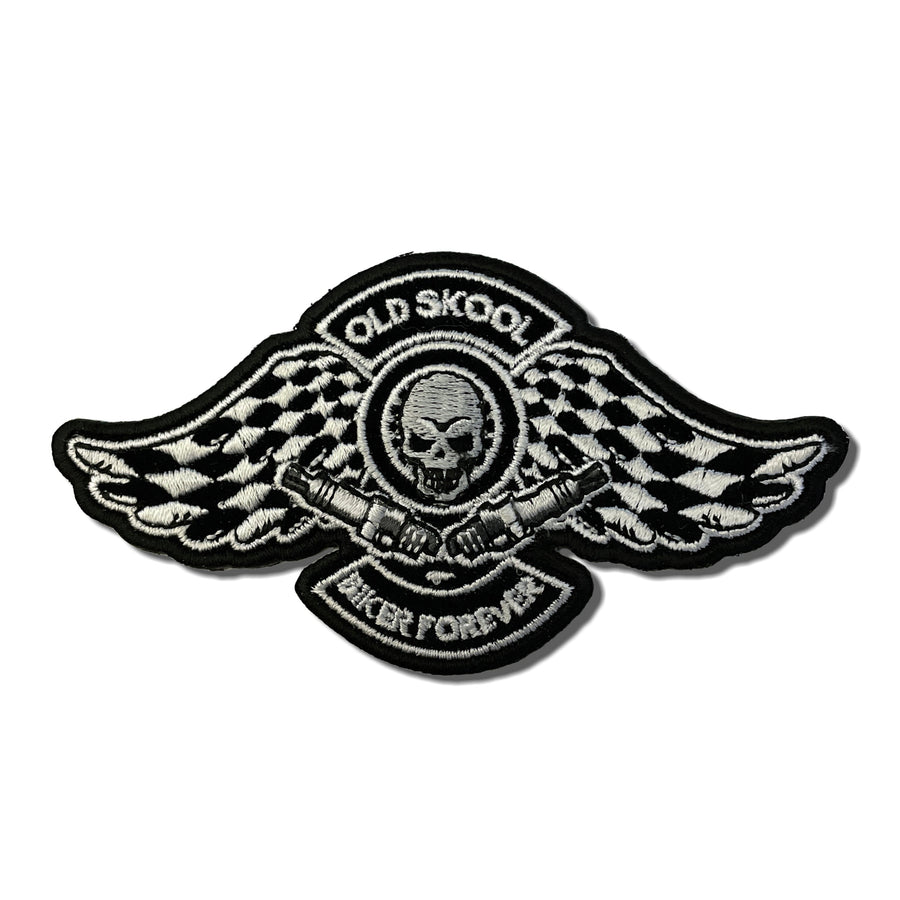 Embroidered Old Skool Biker Forever Iron on Sew on Patch – PATCHERS