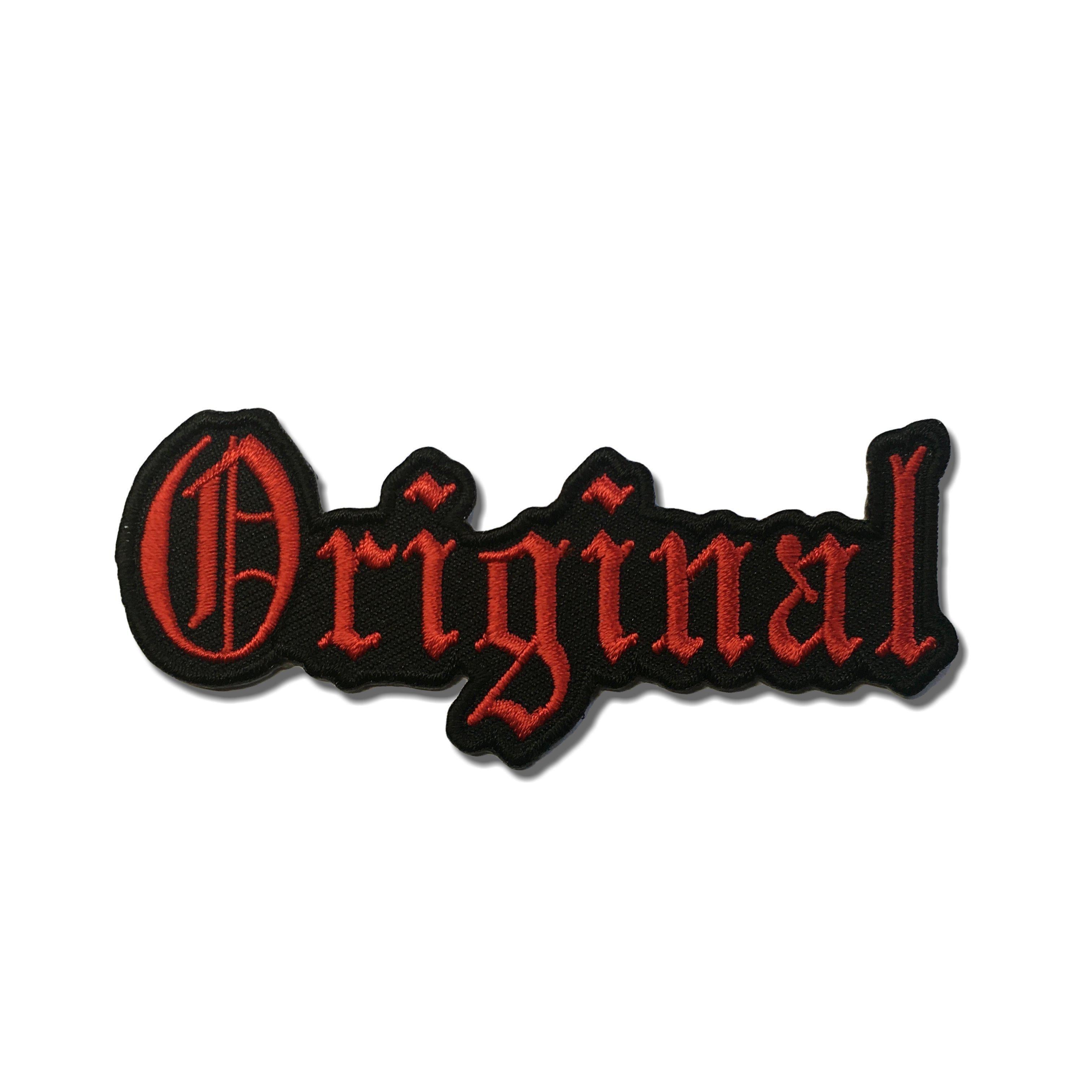Embroidered Original in Old English Red Iron on Sew on Patch – PATCHERS