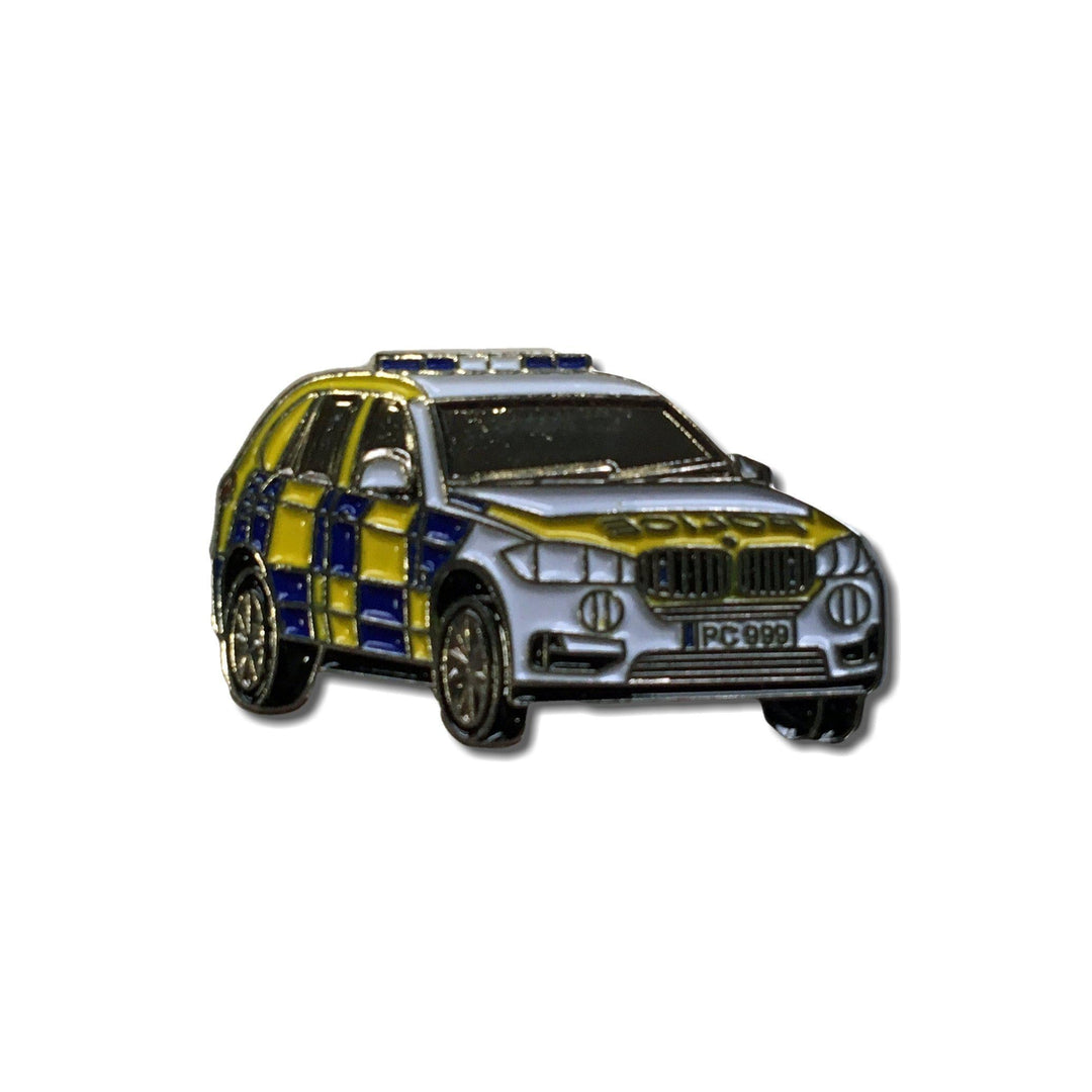 Metal & Enamel Police Car Pin Badge with Secure Locking Back – PATCHERS